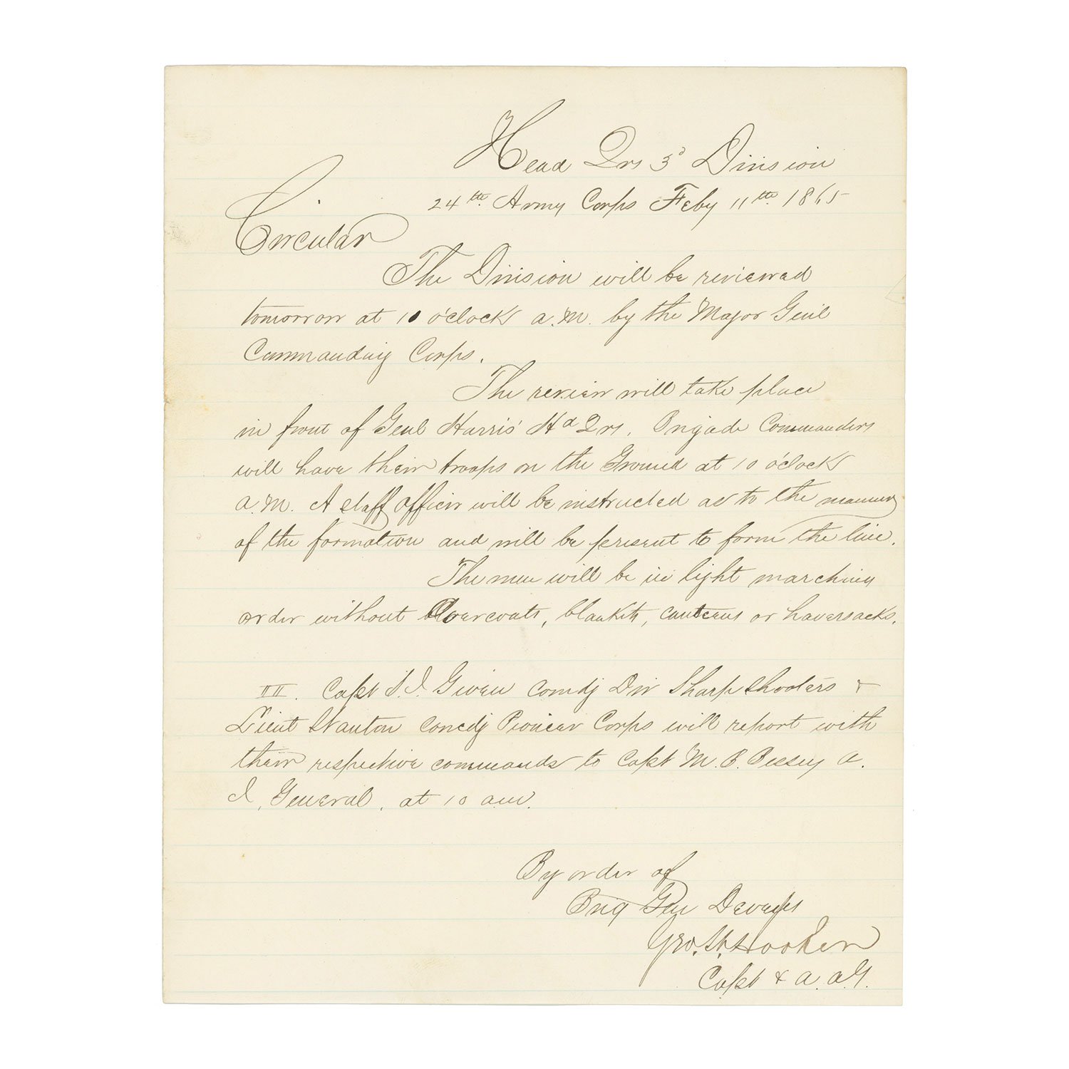 Original Letters and Documents from Civil War Soldiers — Iron Horse ...