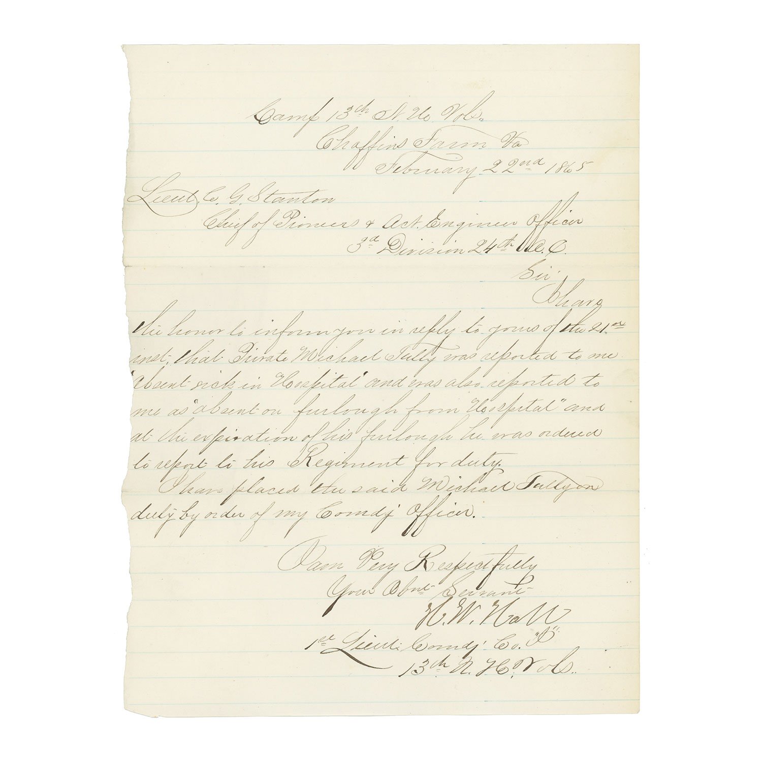 Original Letters and Documents from Civil War Soldiers — Iron Horse ...