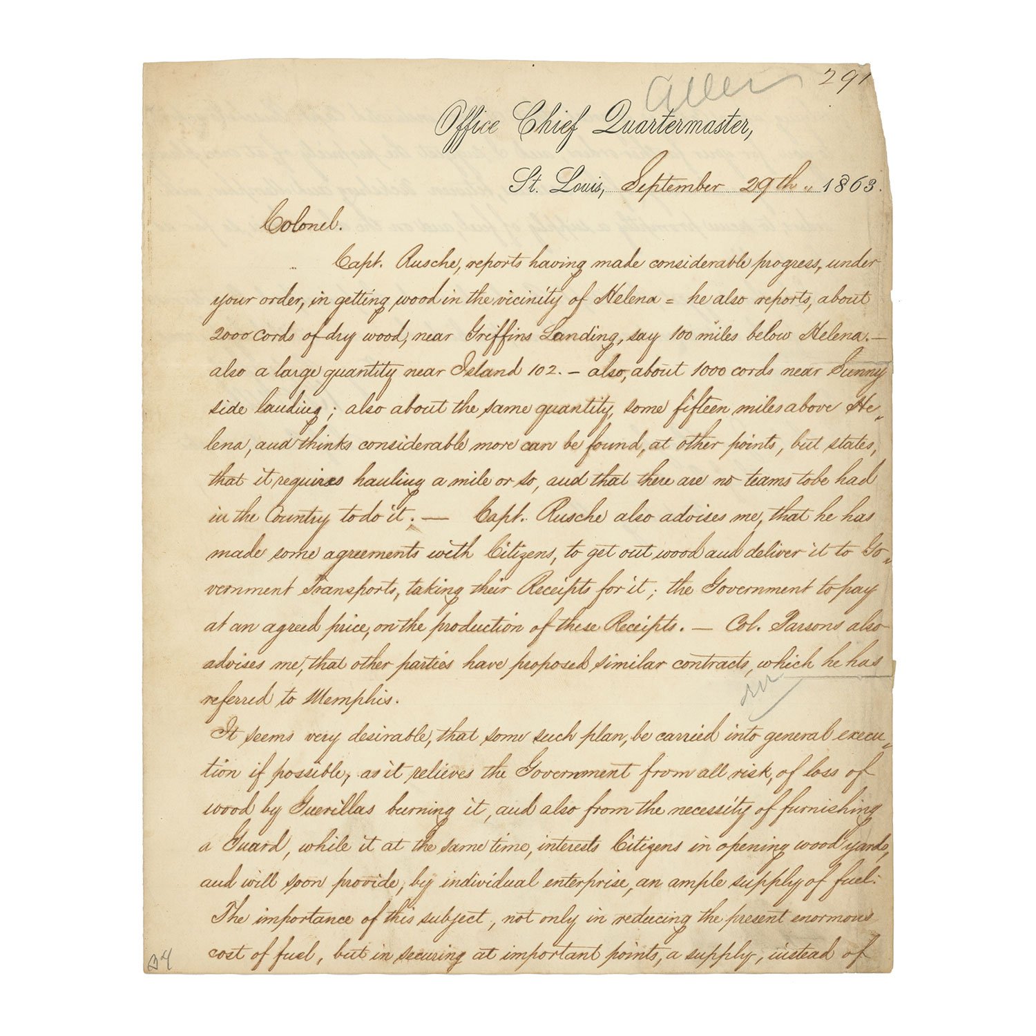 Original Letters and Documents from Civil War Soldiers — Iron Horse ...
