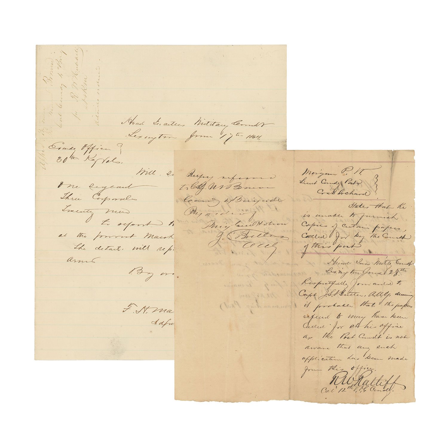 Original Letters and Documents from Civil War Soldiers — Iron Horse ...