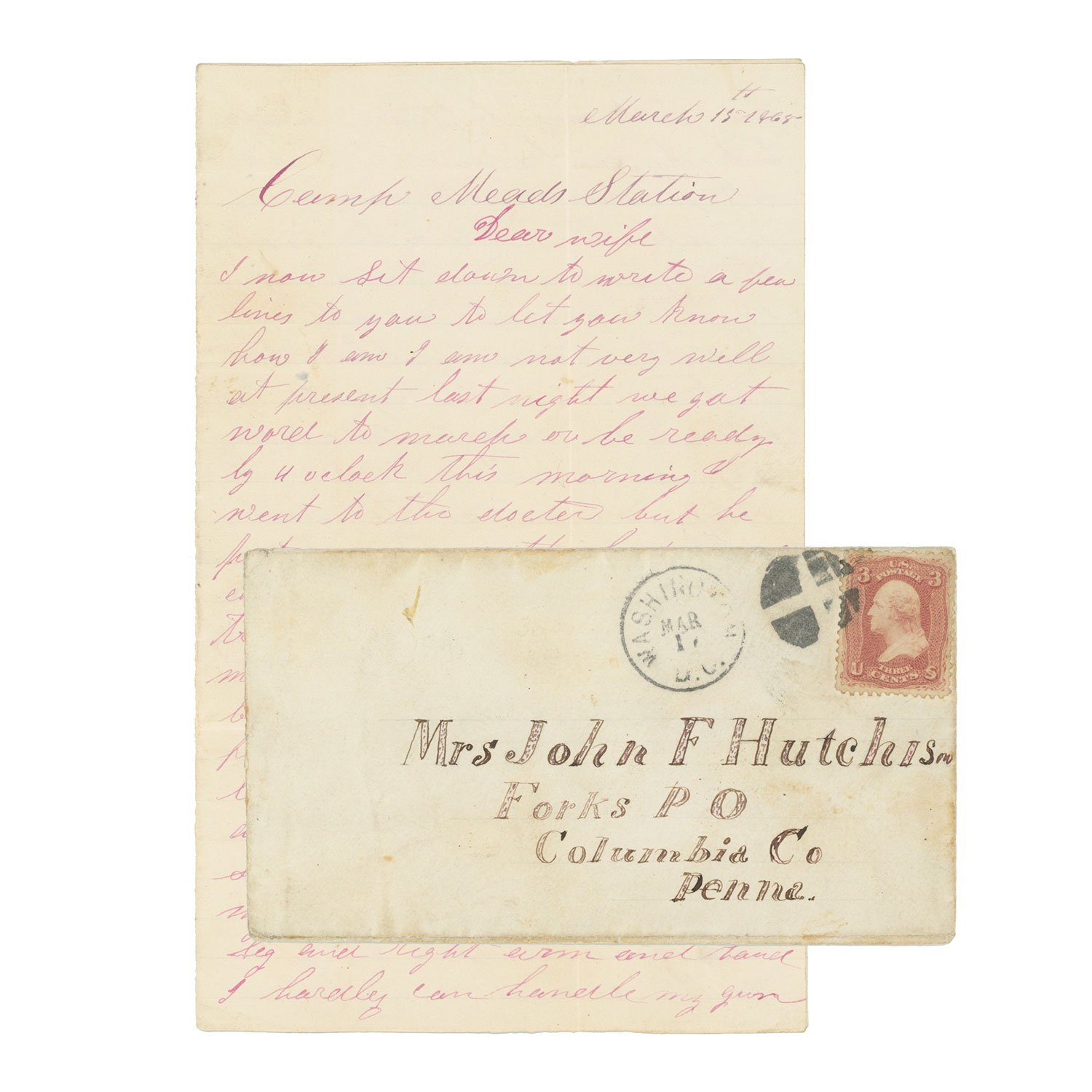 1865 Civil War Letter by Corporal John F. Hutchison, 209th Pennsylvania ...