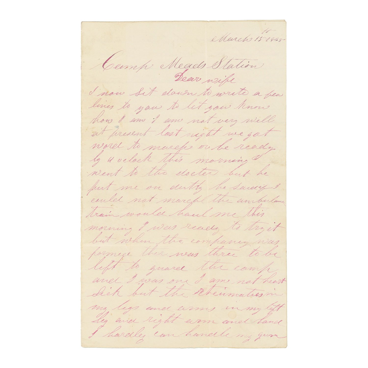 1865 Civil War Letter by Corporal John F. Hutchison, 209th Pennsylvania ...