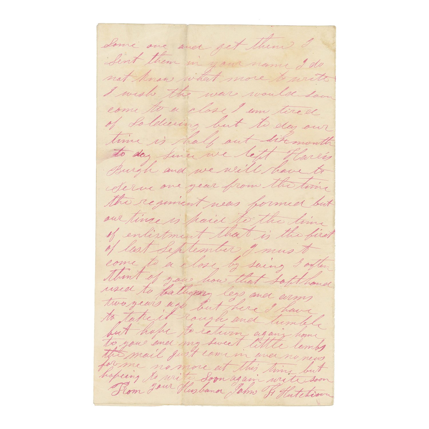 1865 Civil War Letter by Corporal John F. Hutchison, 209th Pennsylvania ...
