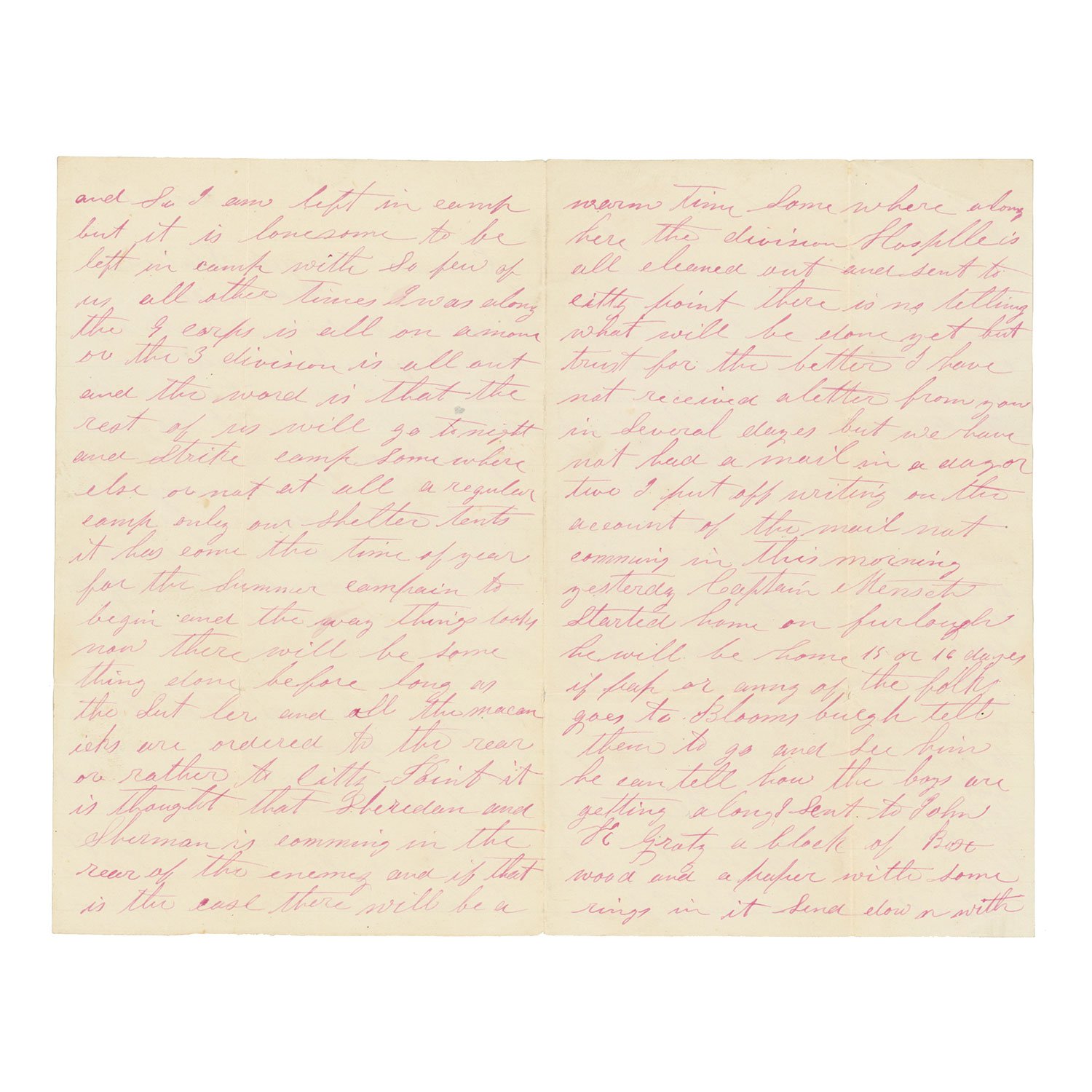 1865 Civil War Letter by Corporal John F. Hutchison, 209th Pennsylvania ...