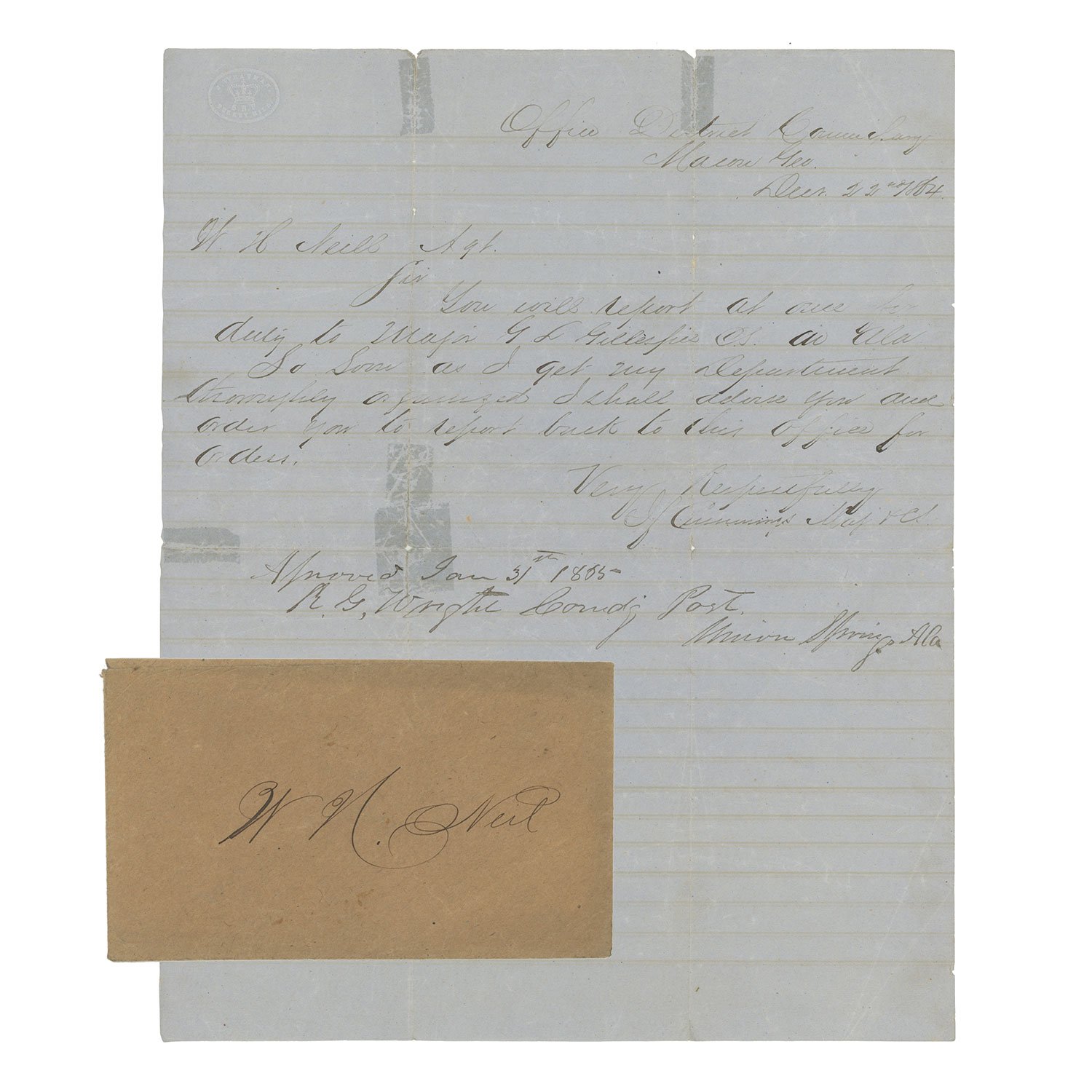 Original Letters and Documents from Civil War Soldiers — Iron Horse ...