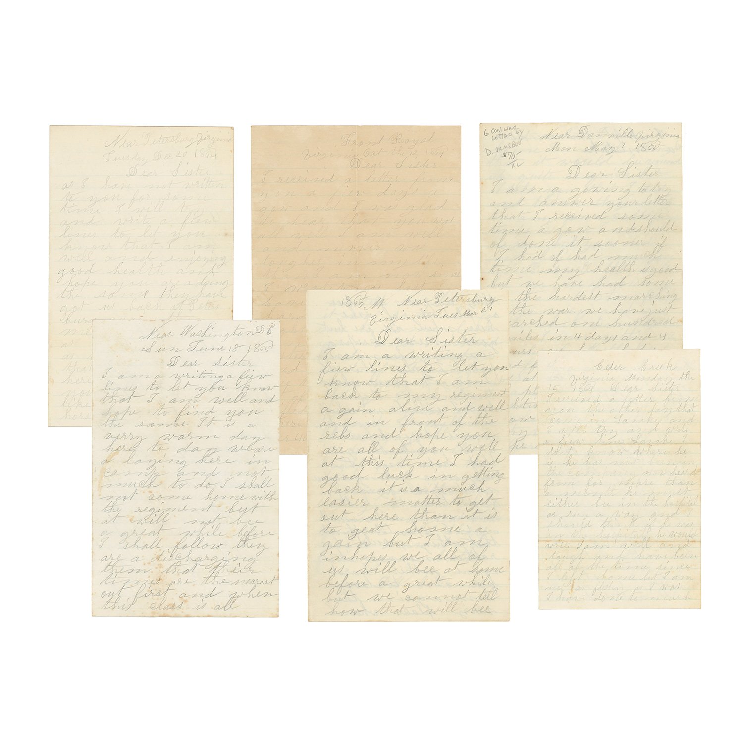 Original Letters and Documents from Civil War Soldiers — Iron Horse ...