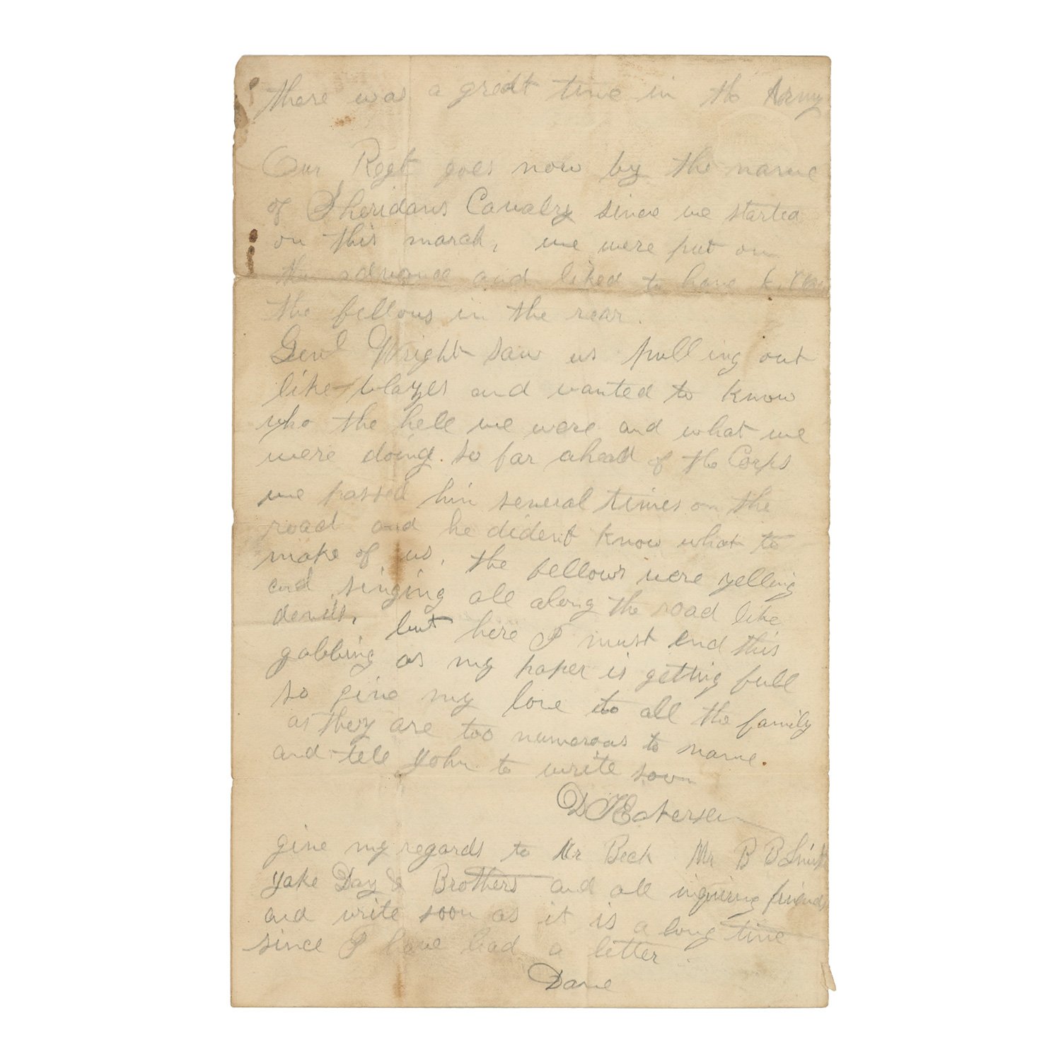 Group of 1865 Civil War Letters by Private David T. Eckerson, 1st New ...