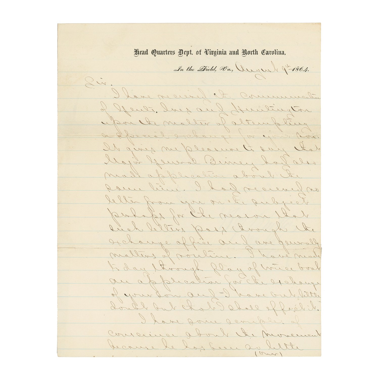 Original Letters and Documents from Civil War Soldiers — Iron Horse ...
