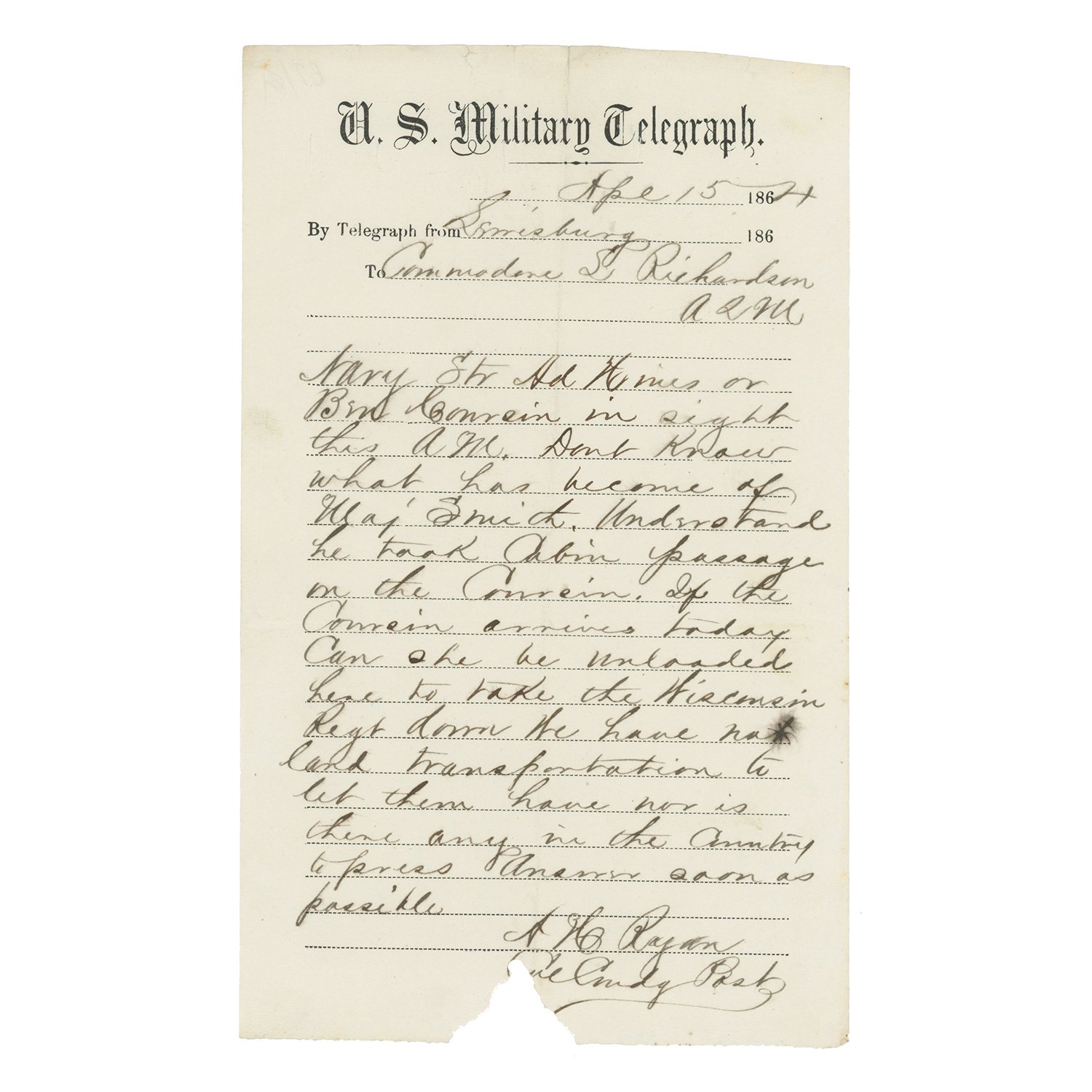 Original Letters and Documents from Civil War Soldiers — Iron Horse ...