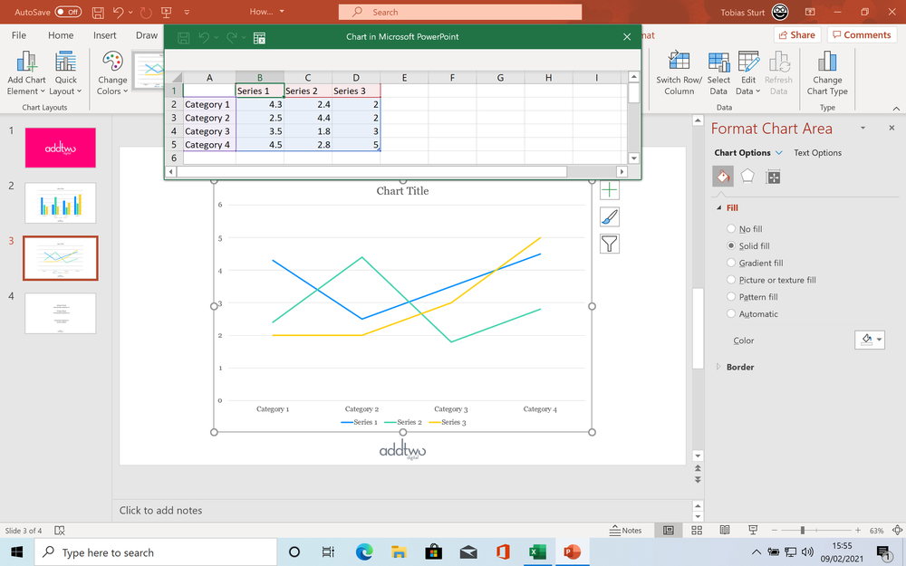 How do I make a chart in PowerPoint? — AddTwo