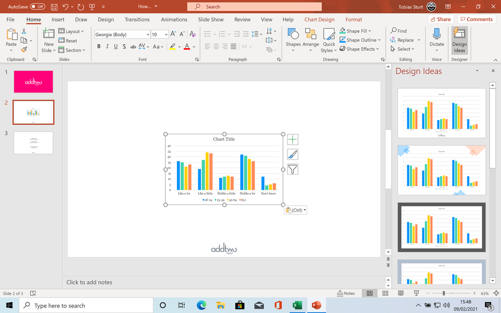 How do I make a chart in PowerPoint? — AddTwo