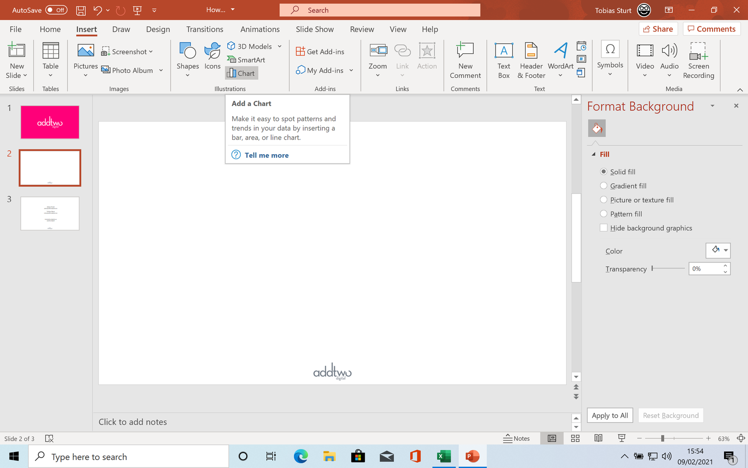 How do I make a chart in PowerPoint? — AddTwo