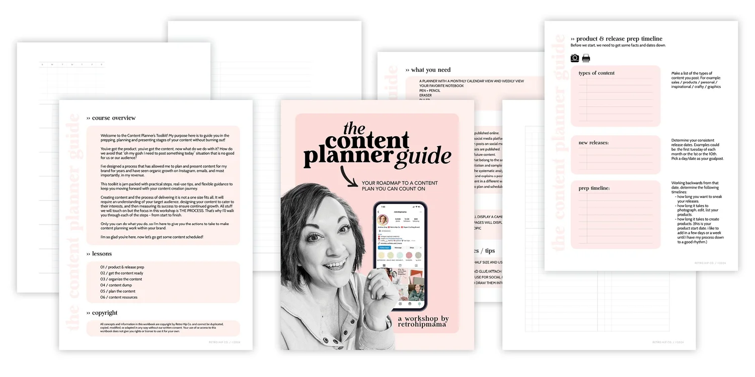 content planner guide — RETRO HIP CO.