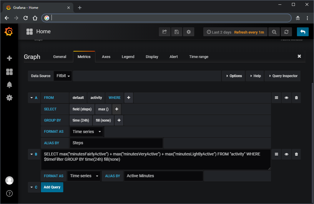 Analyzing Fitbit Data with Telegraf & Grafana — Michael Greene
