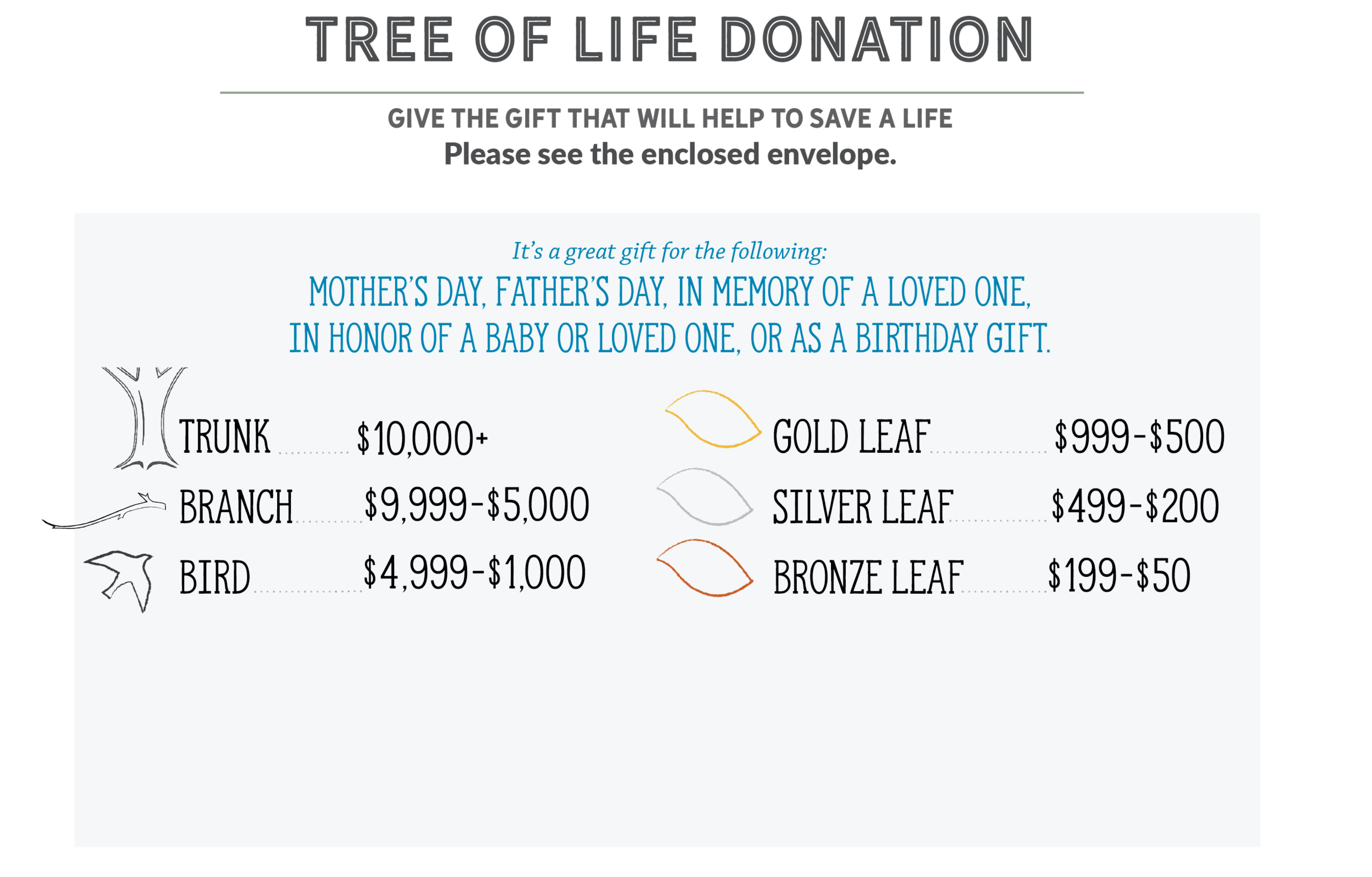 Tree of Life Donation — Women's Life Care Center
