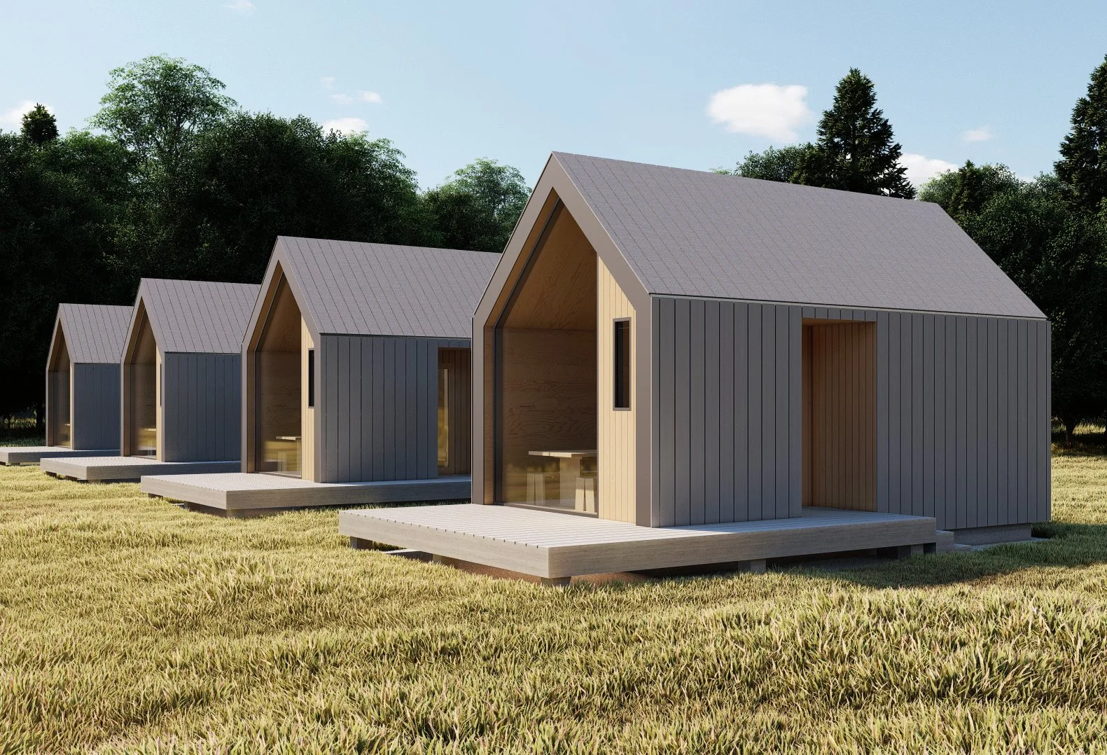 CLT Cabins Prefab Cabins Menokin Foundation REID architecture Reid ...