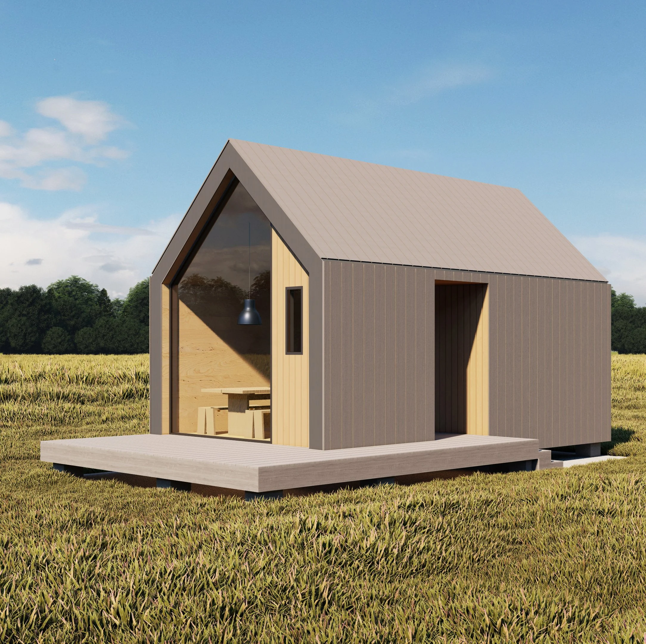 CLT Cabins Prefab Cabins Menokin Foundation REID architecture Reid ...