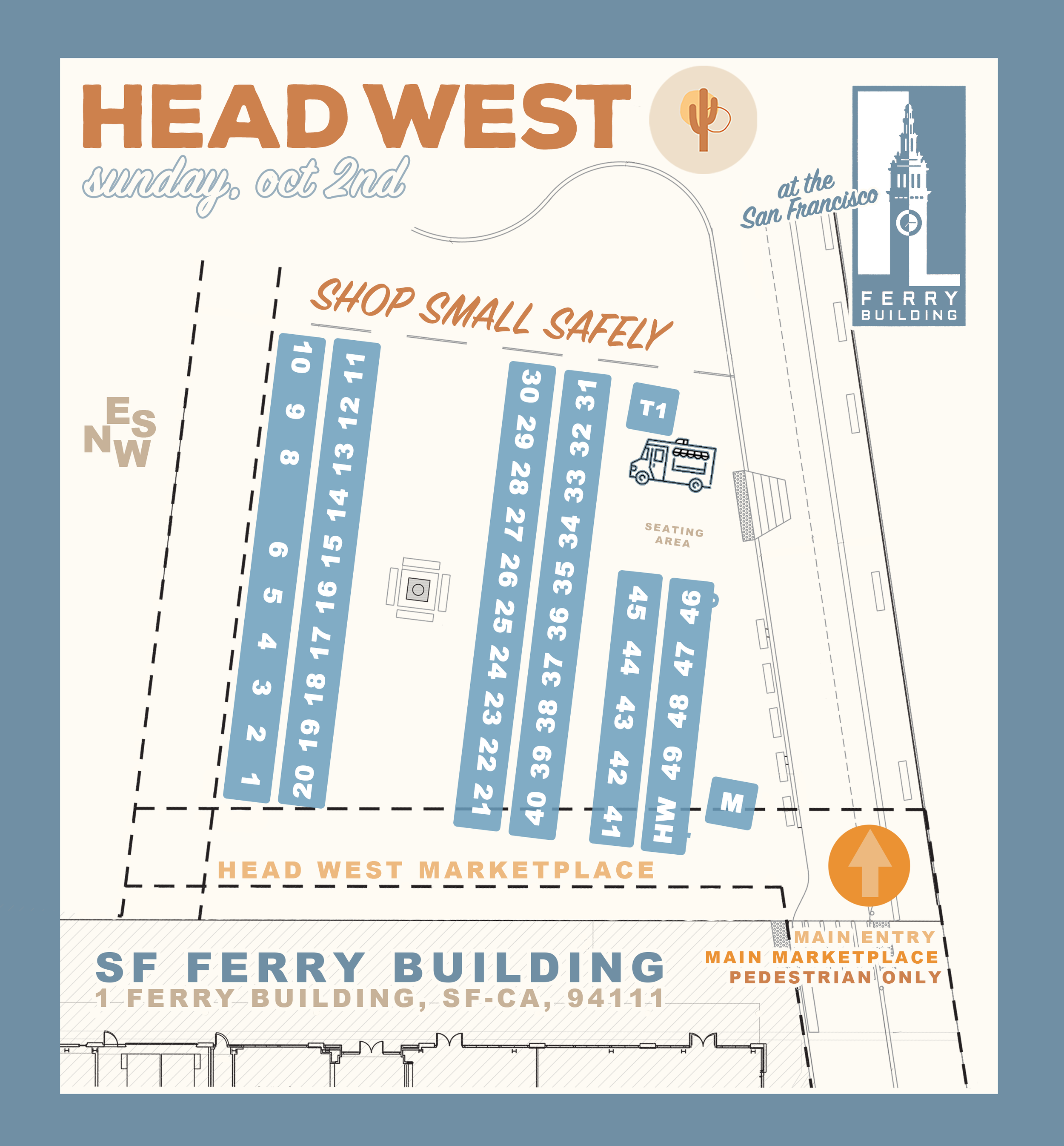 HEAD WEST at the SF Ferry Building in San Francisco — HEAD WEST