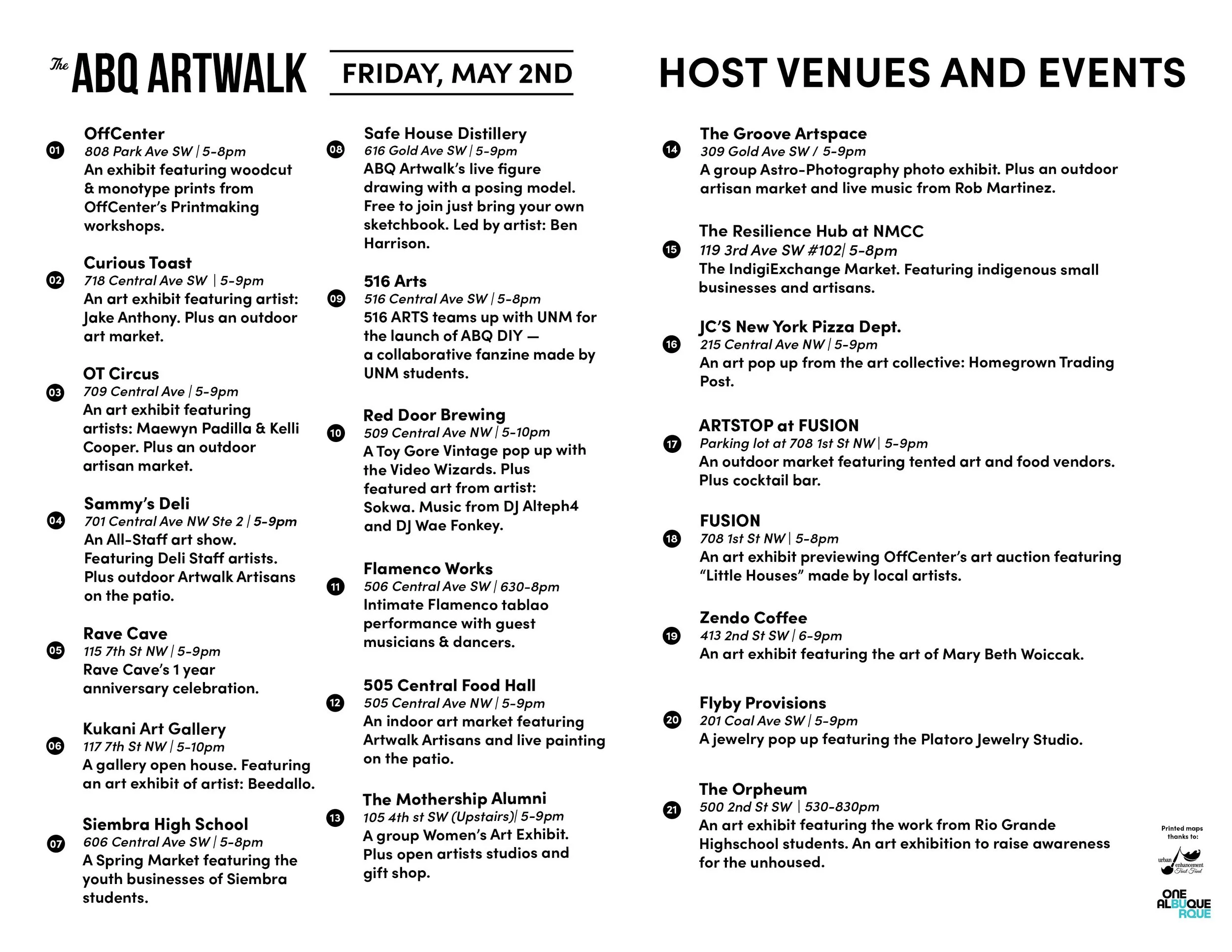 ARTWALK MAP — ABQ Artwalk