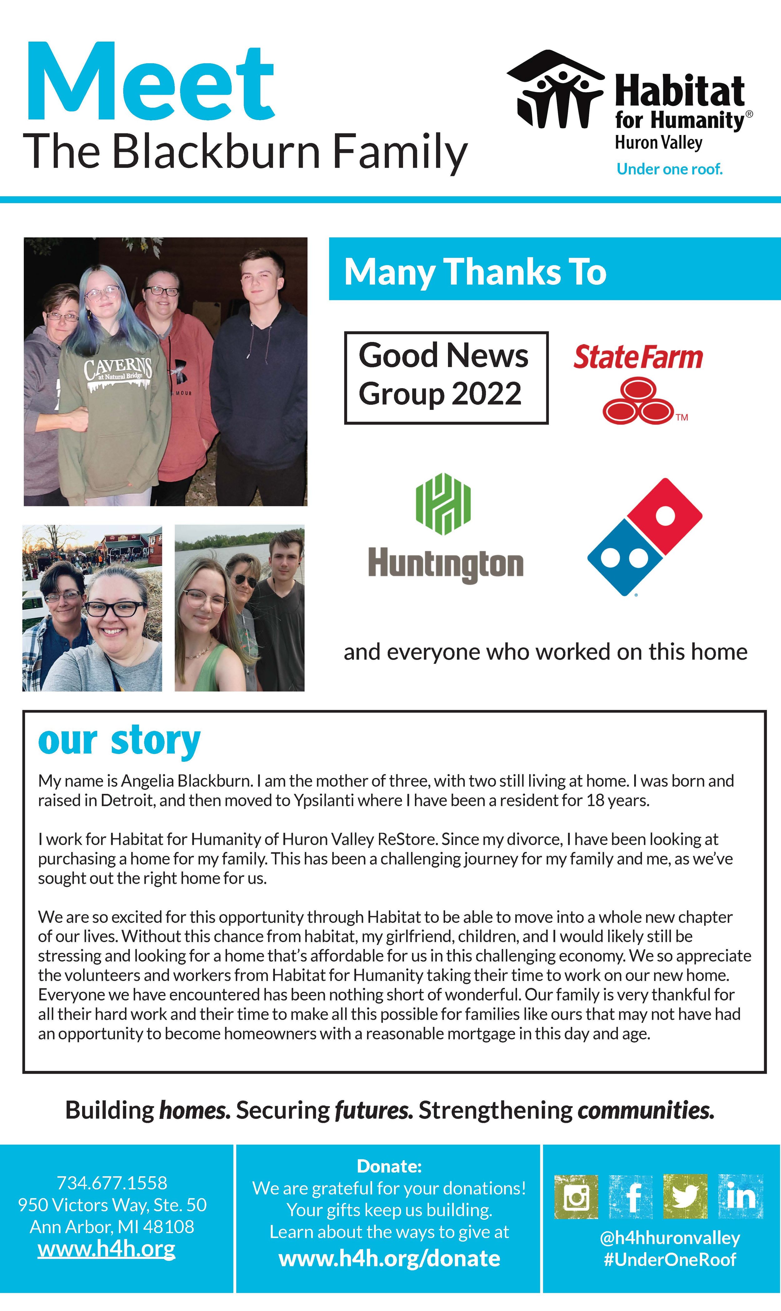 Meet the Blackburn Family! — Habitat for Humanity of Huron Valley