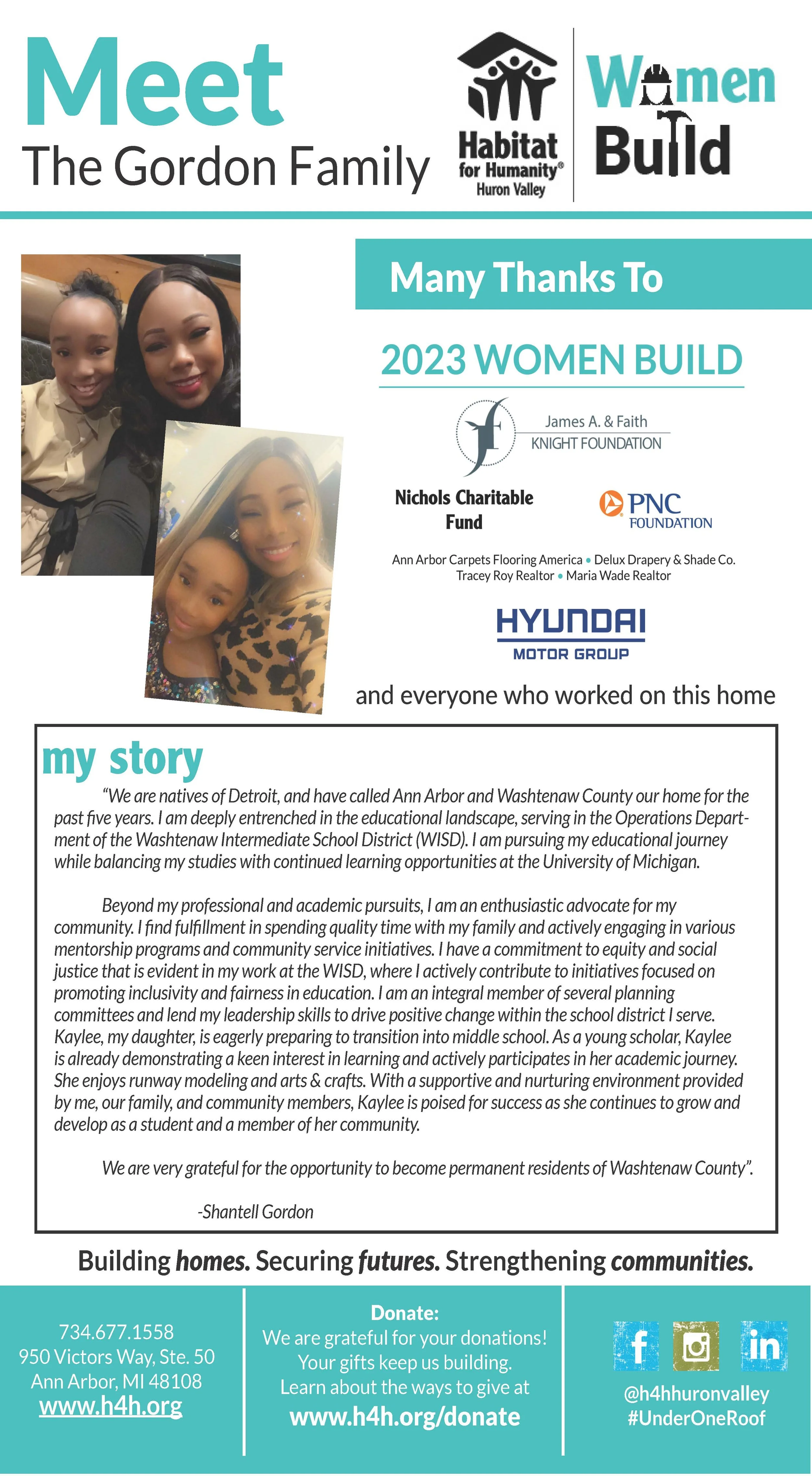 Meet the Gordon Family! — Habitat for Humanity of Huron Valley