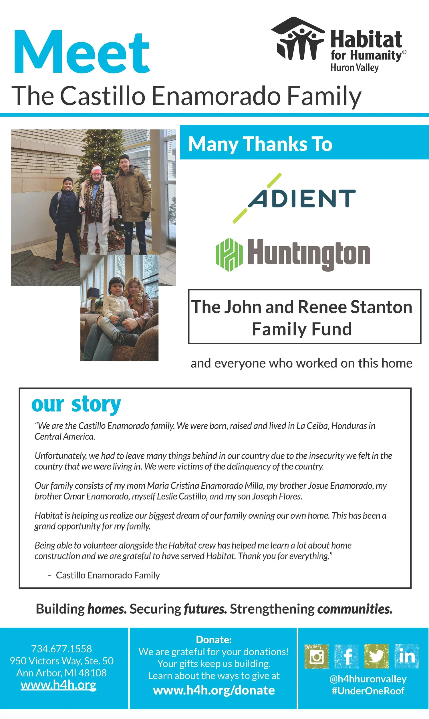 Meet the Castillo Enamorado Family — Habitat for Humanity of Huron Valley