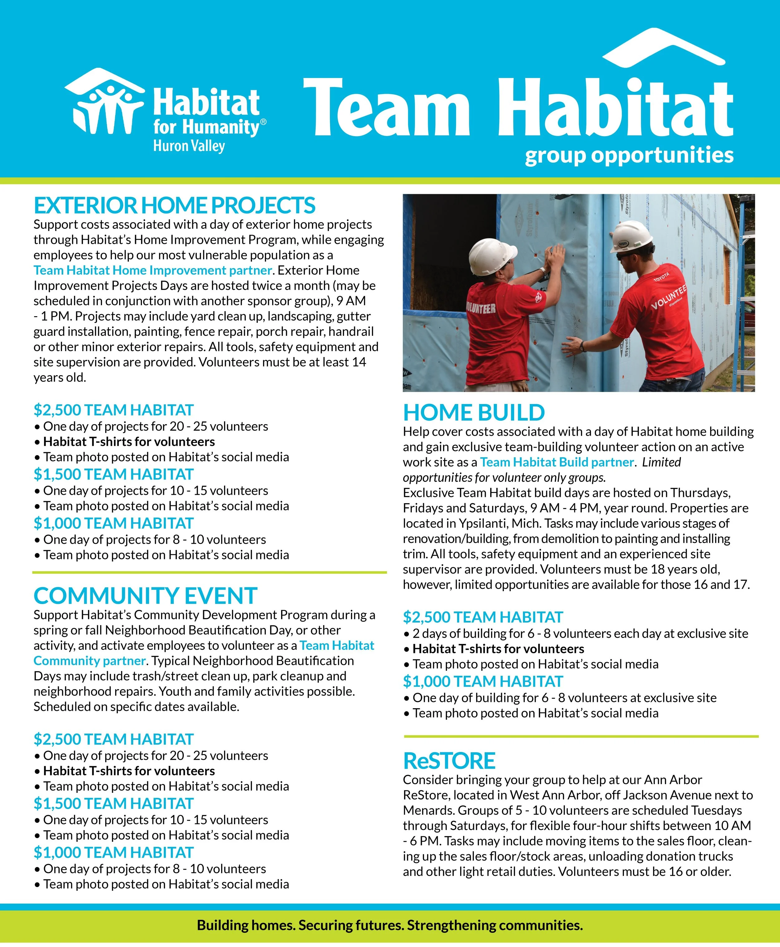 Group Opportunities — Habitat for Humanity of Huron Valley