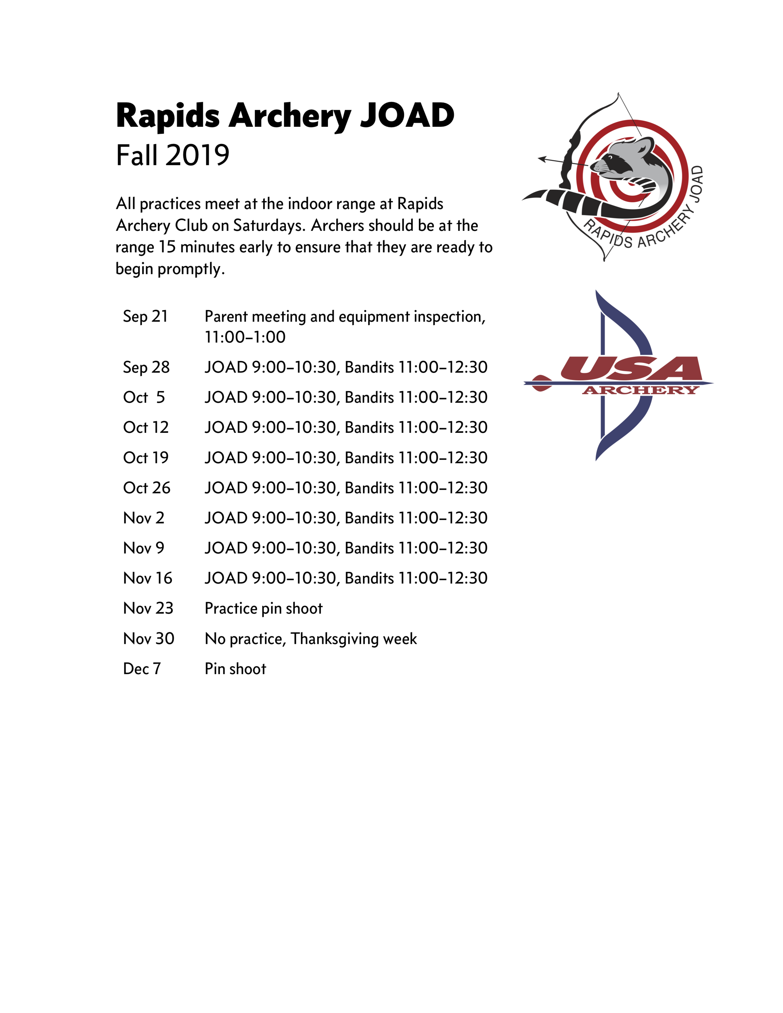 Rapids Archery JOAD