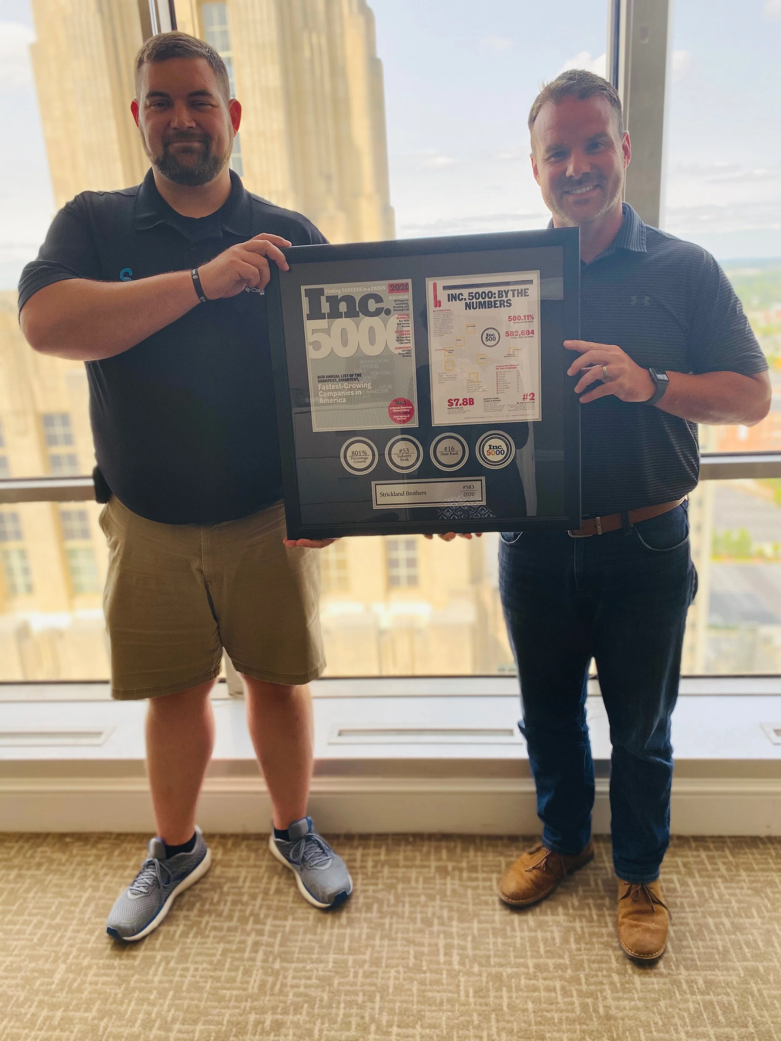 Strickland Brothers Ranks no. 583 on the 2020 Inc. 5000