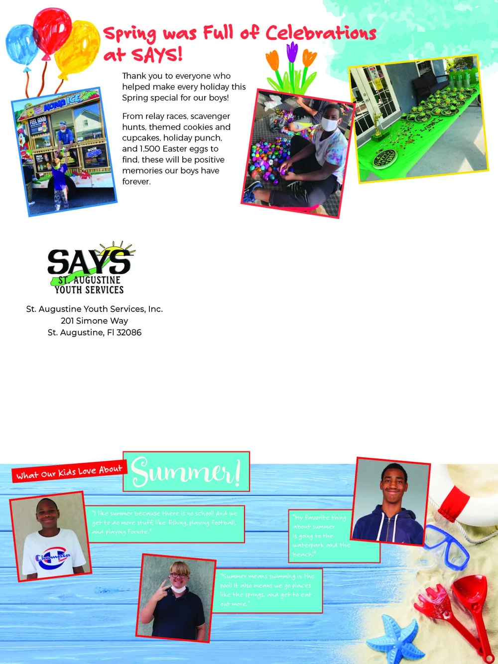Summer 2021 Newsletter — St. Augustine Youth Services