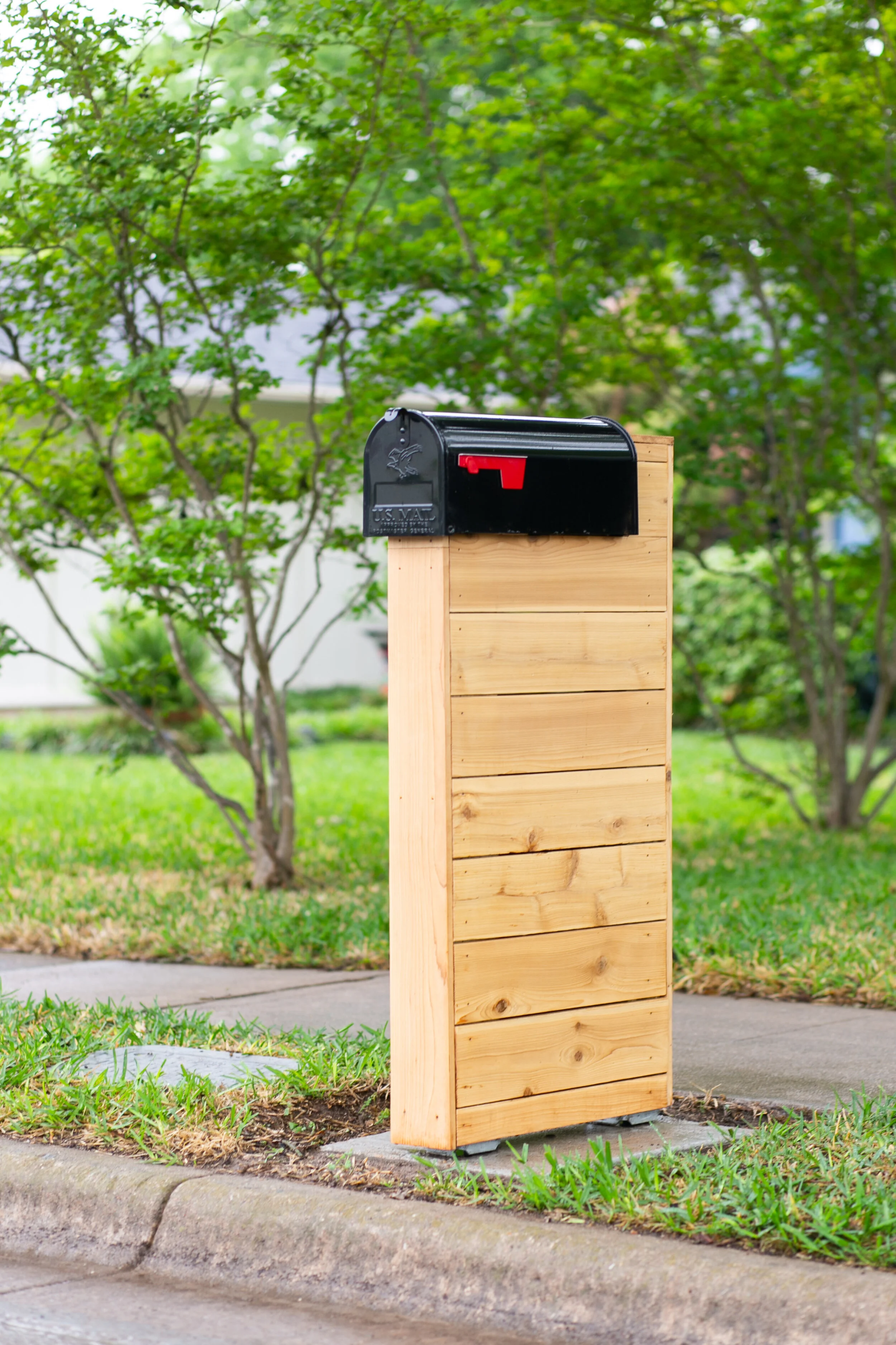 Modern Wooden Mailbox Plans with Concrete Base - Maker Gray — MAKER GRAY