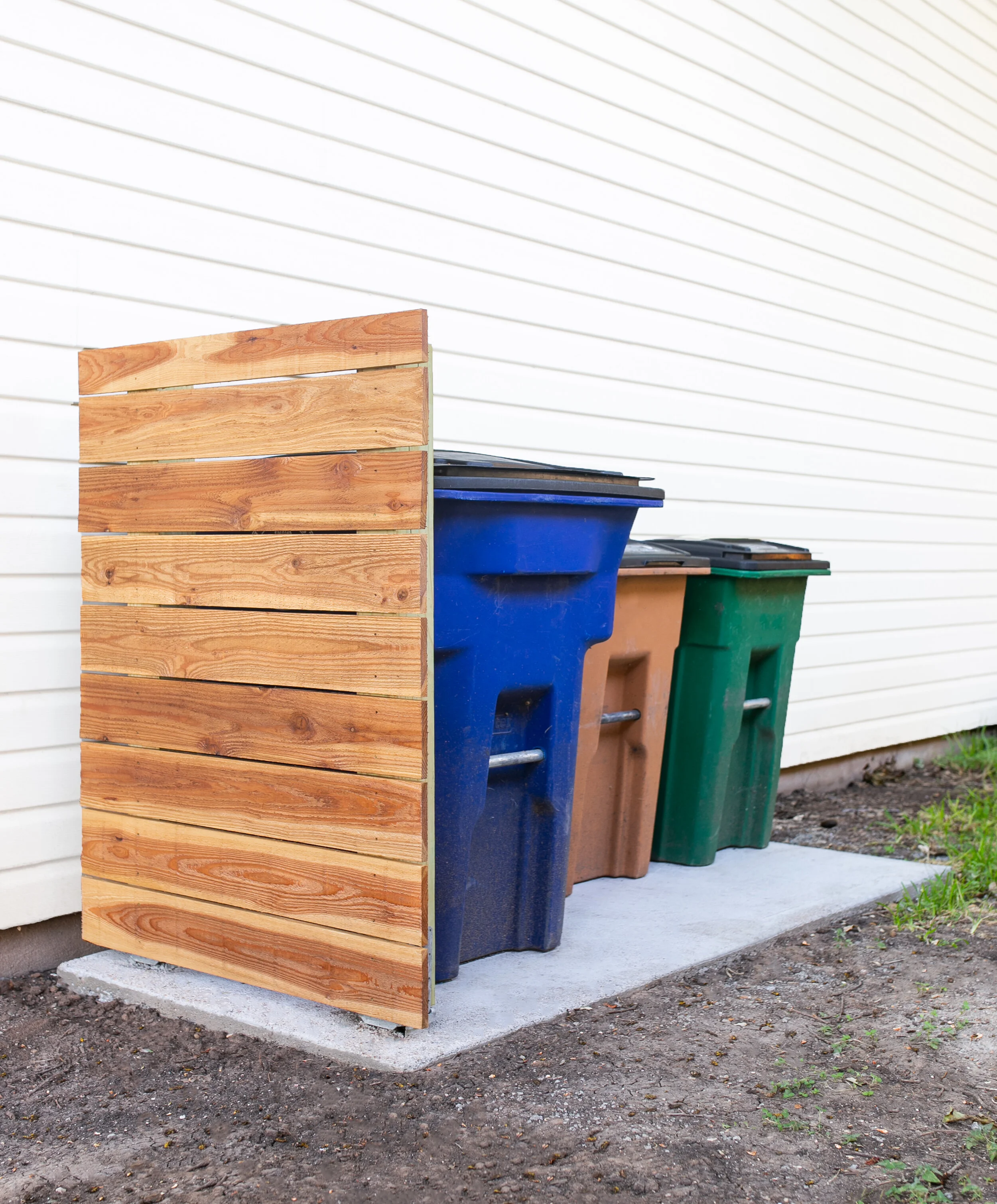 Build a Modern Wood Privacy Fence: Stylishly Hide Your Trash Cans ...