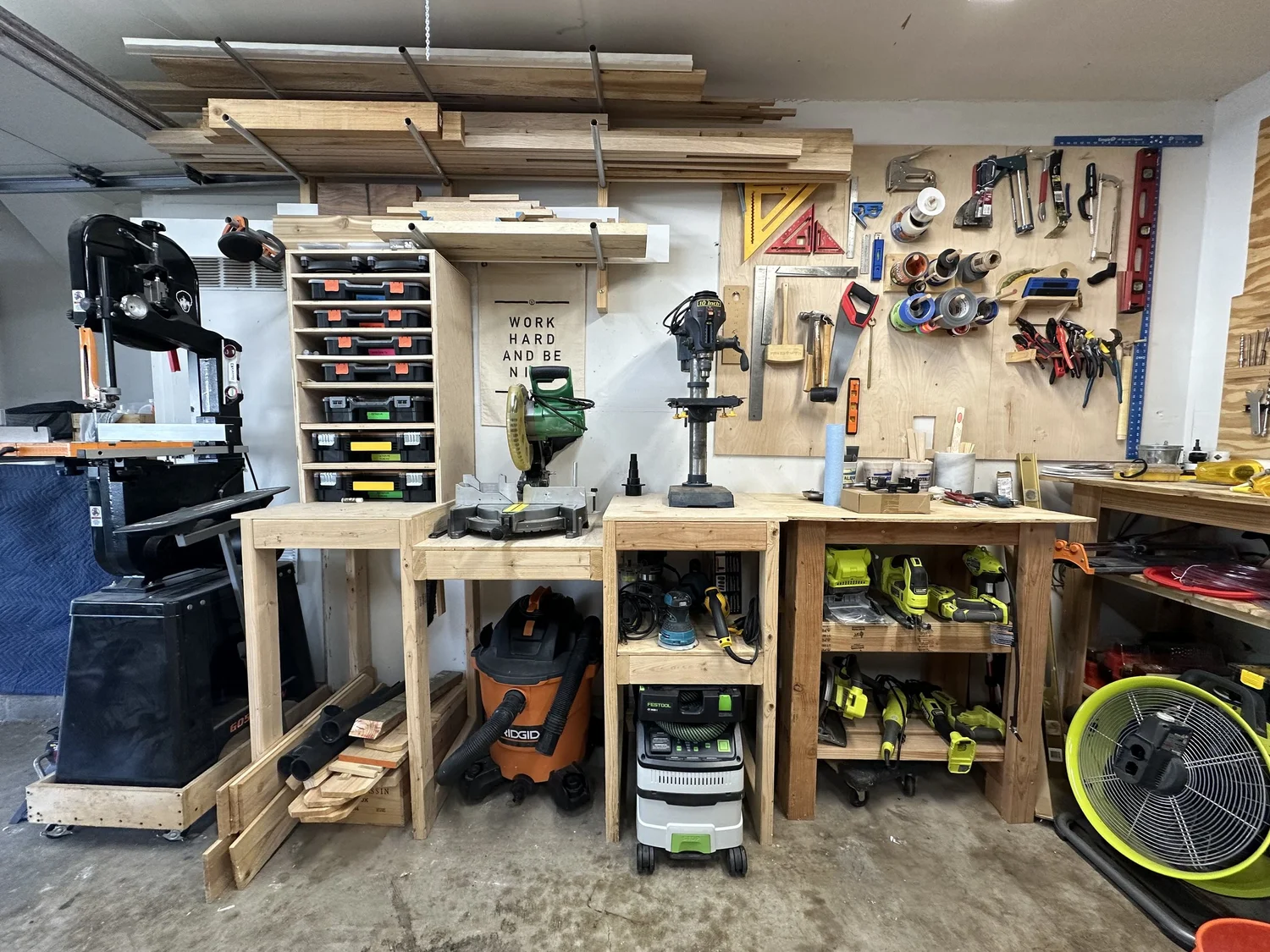 Workshop Organization! Miter Saw Station, French Cleat Tool Wall and ...