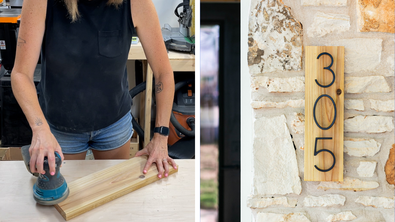 DIY Modern House Number Sign with Cedar (Easy, Affordable Address Sign ...