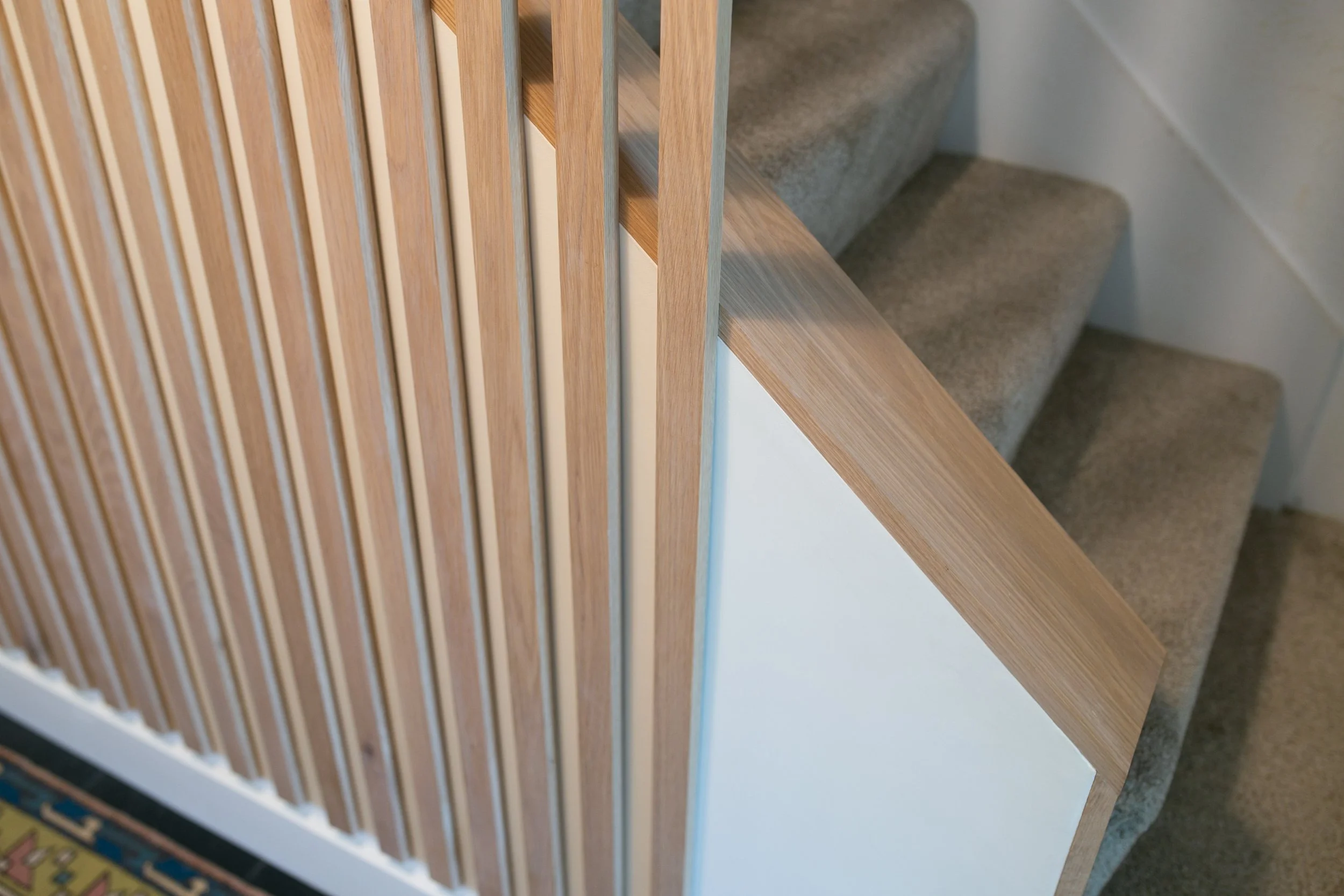 DIY Wood Slat Wall | Hallway & Stair Wall Makeover — MAKER GRAY