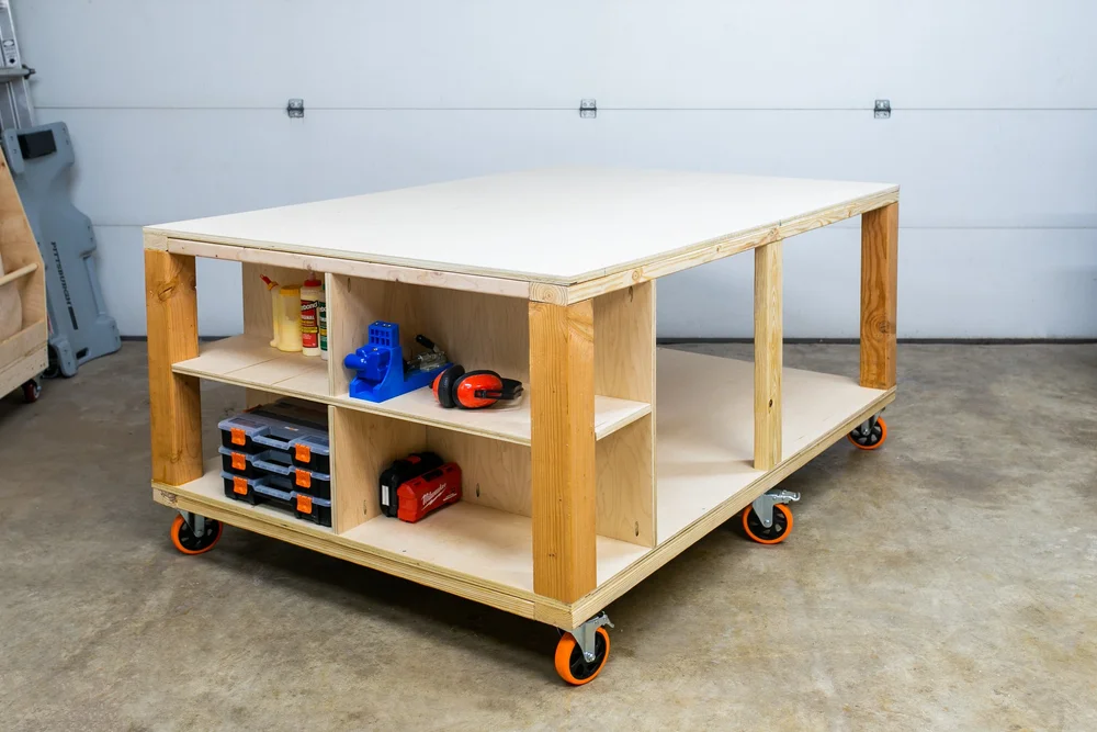 DIY Mobile Workbench Plans - Build Your Workshop Essential - Maker Gray ...