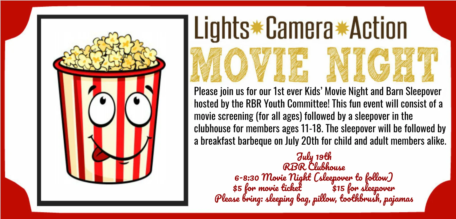 Kid's Movie Night & Barn Sleepover — Rose Bowl Riders