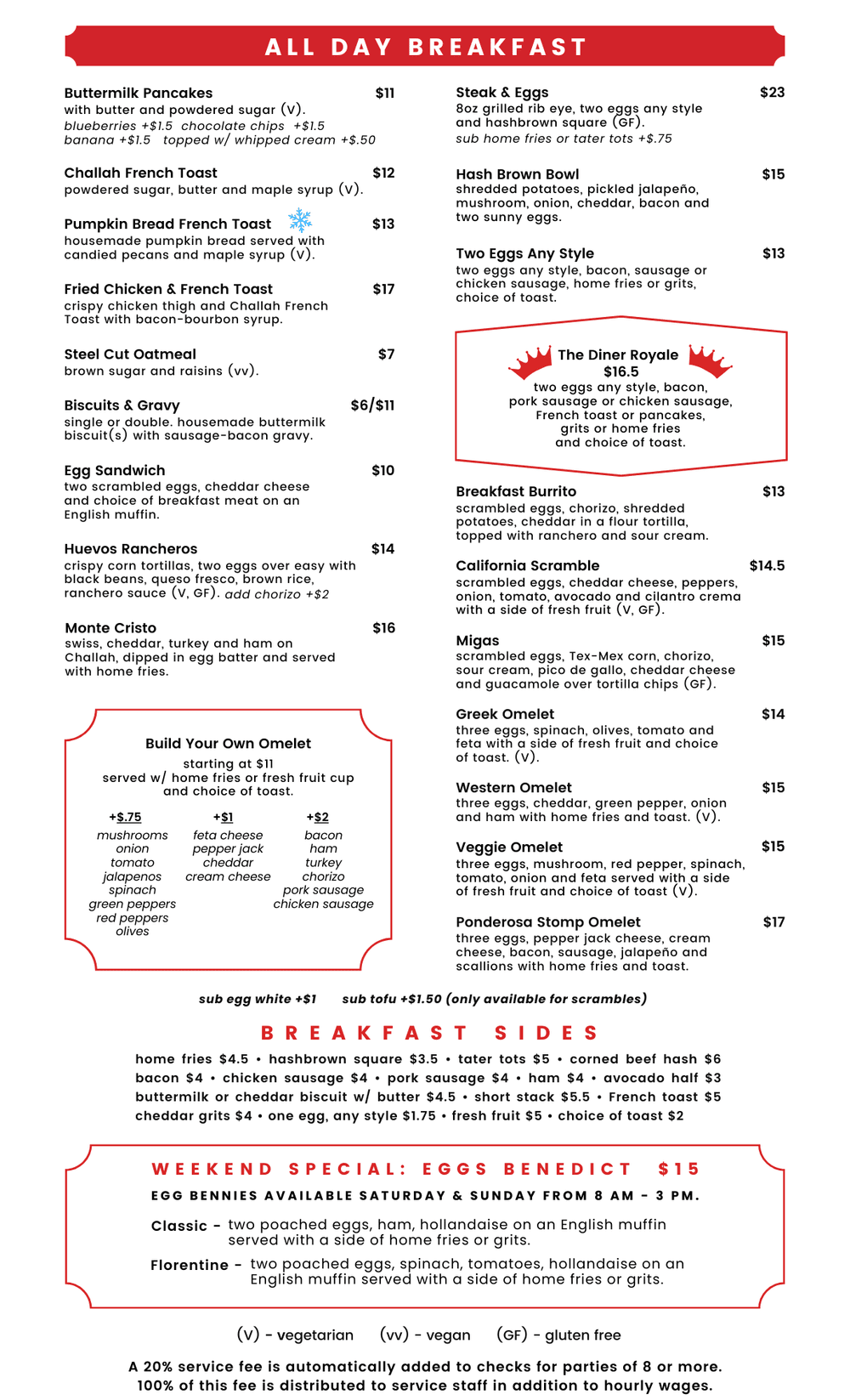 Menu — The Diner