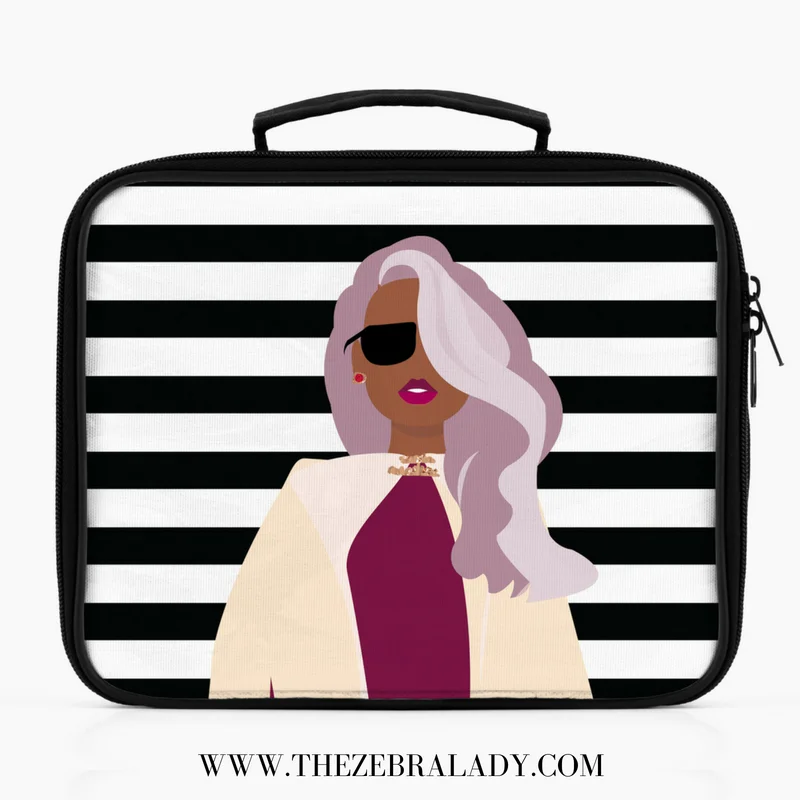 Girl Chic Black Stripe Lunch Box — THE ZEBRA LADY