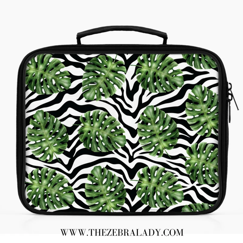 Zebra Palm Tropical Lunch Box — THE ZEBRA LADY
