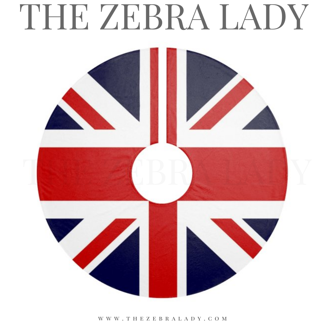 Union Jack Flag Round Christmas Tree Skirt — THE ZEBRA LADY