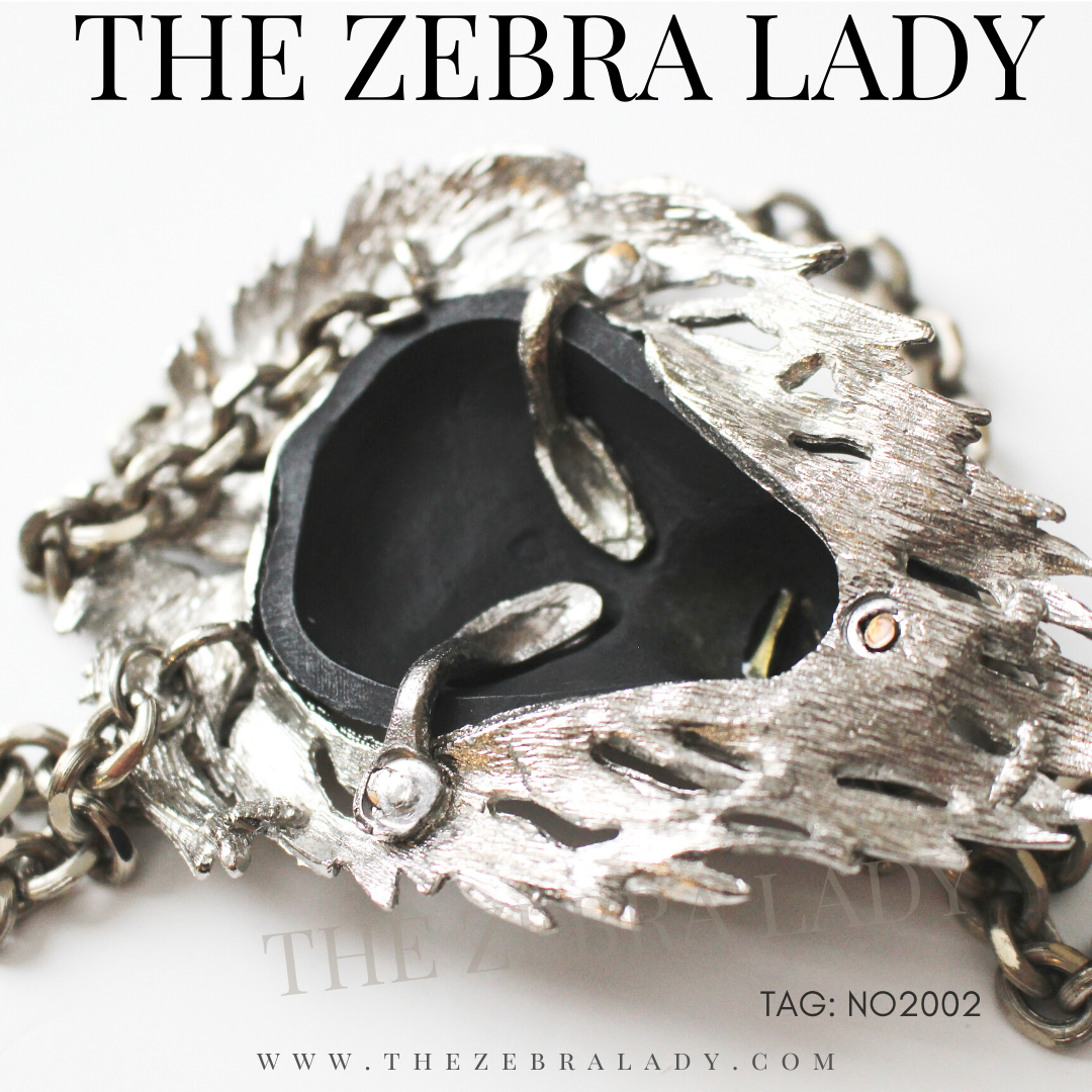Black Luca Razza Lion Head Necklace NO2002 — THE ZEBRA LADY