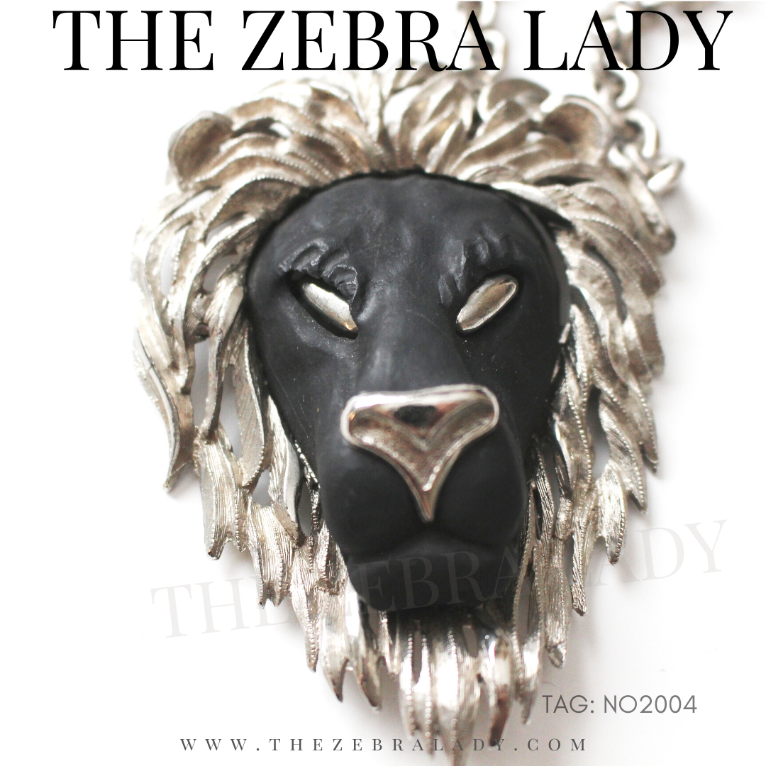 Black Luca Razza Lion Head Necklace NO2004 — THE ZEBRA LADY