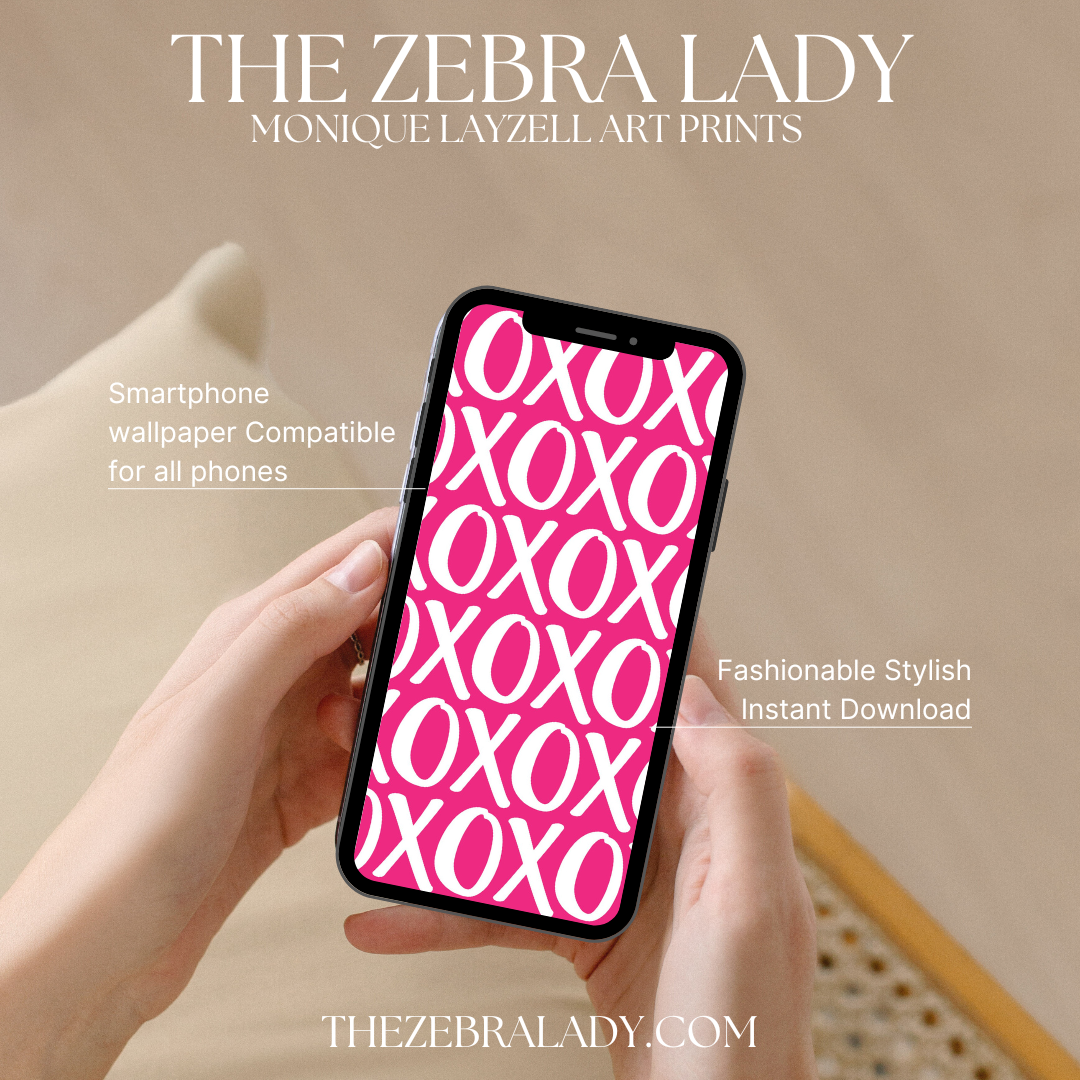 Preppy Pink XOXO Smartphone Wallpaper — THE ZEBRA LADY