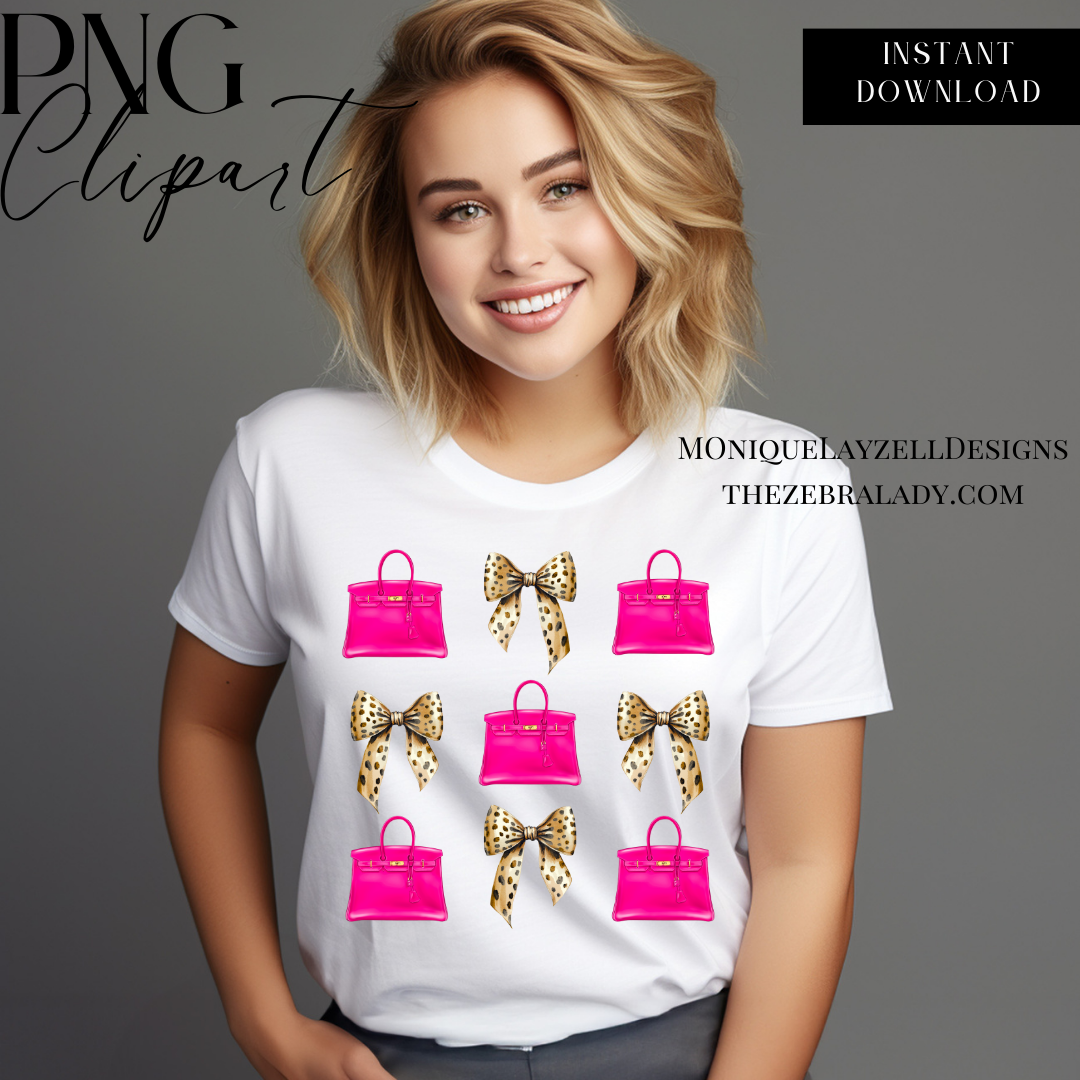 Coquette Zebra Cowgirl Boots and Bows Clipart PNG Clipart Digital Download — THE ZEBRA LADY