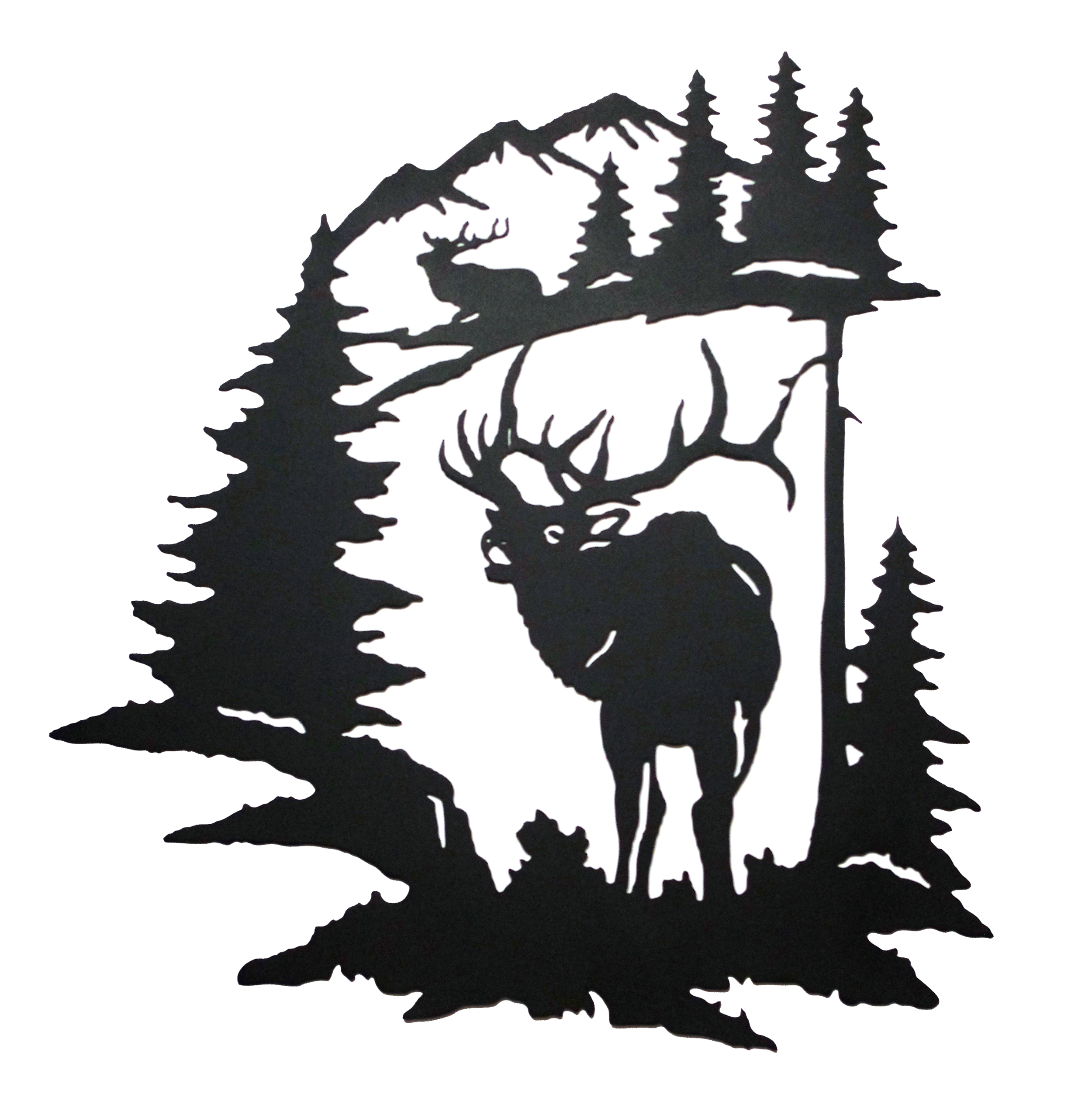 Bugling Elk Silhouette