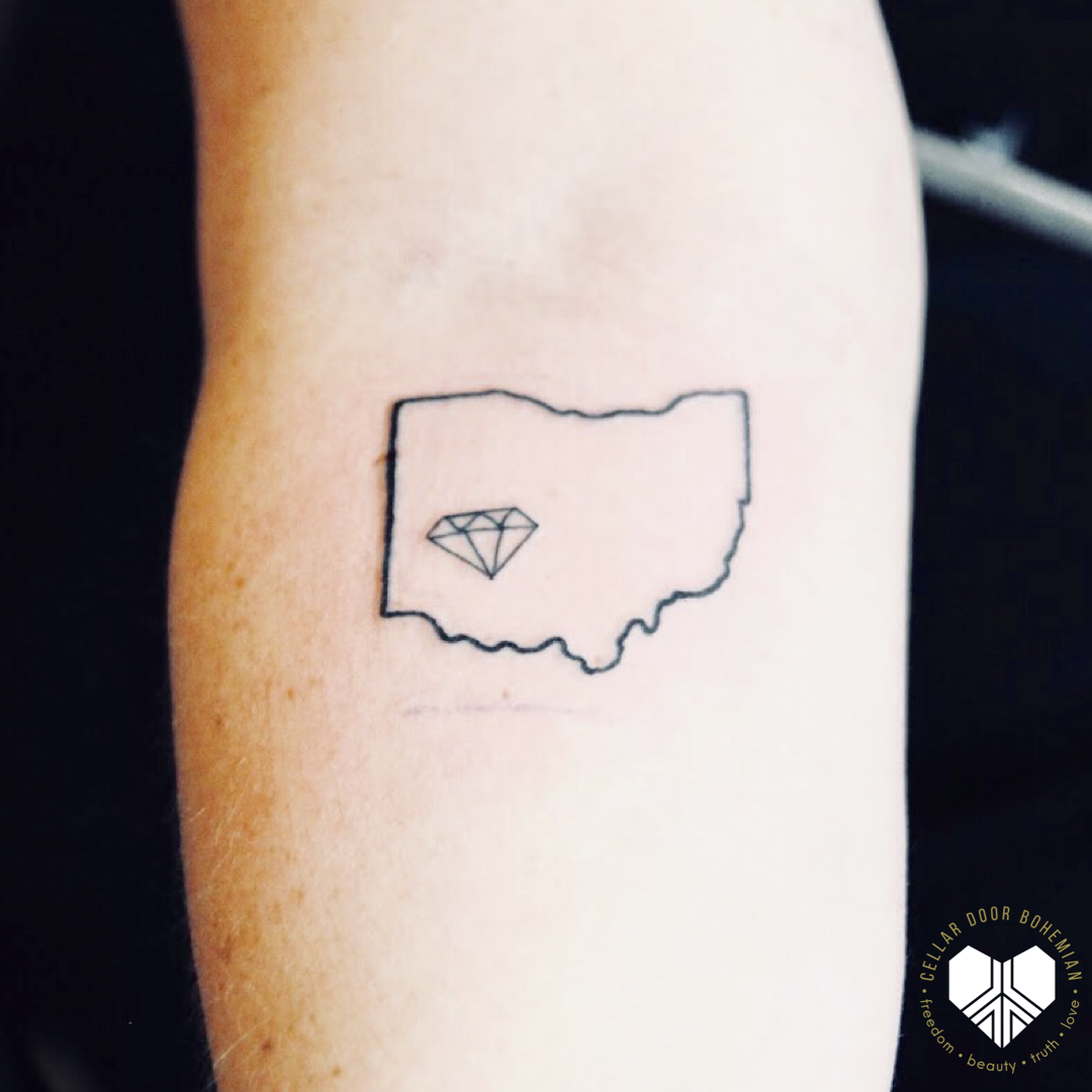 State Of Ohio Outline Tattoo