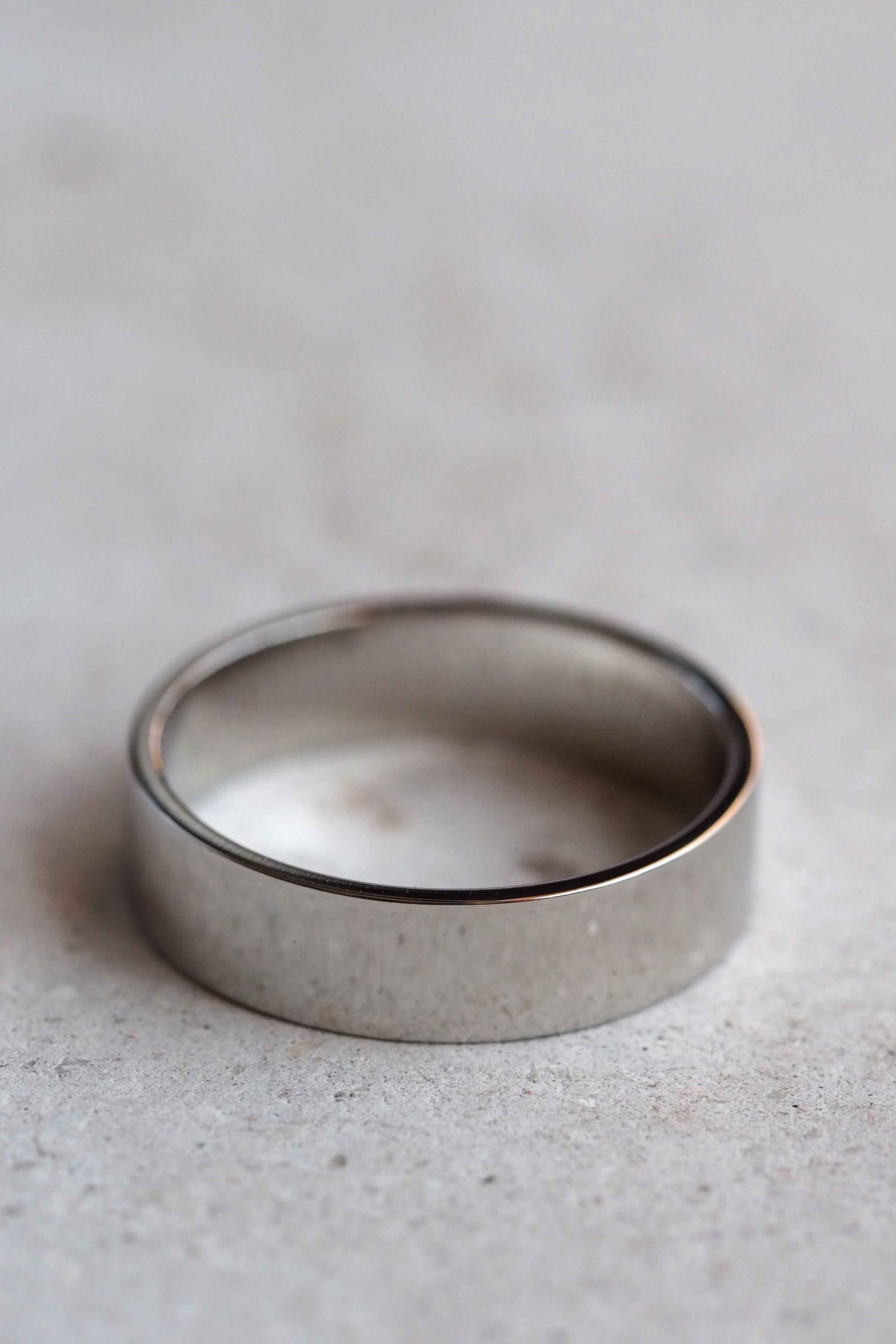 5mm flat sided comfort fit mens wedding ring — Edward Fleming Jewellery