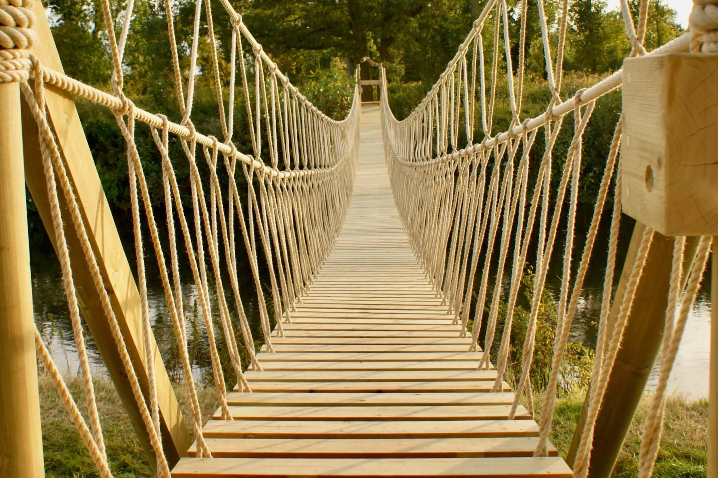 Longest River Rope Bridge in the UK — Treehouses, Rope Bridges, Treetop ...