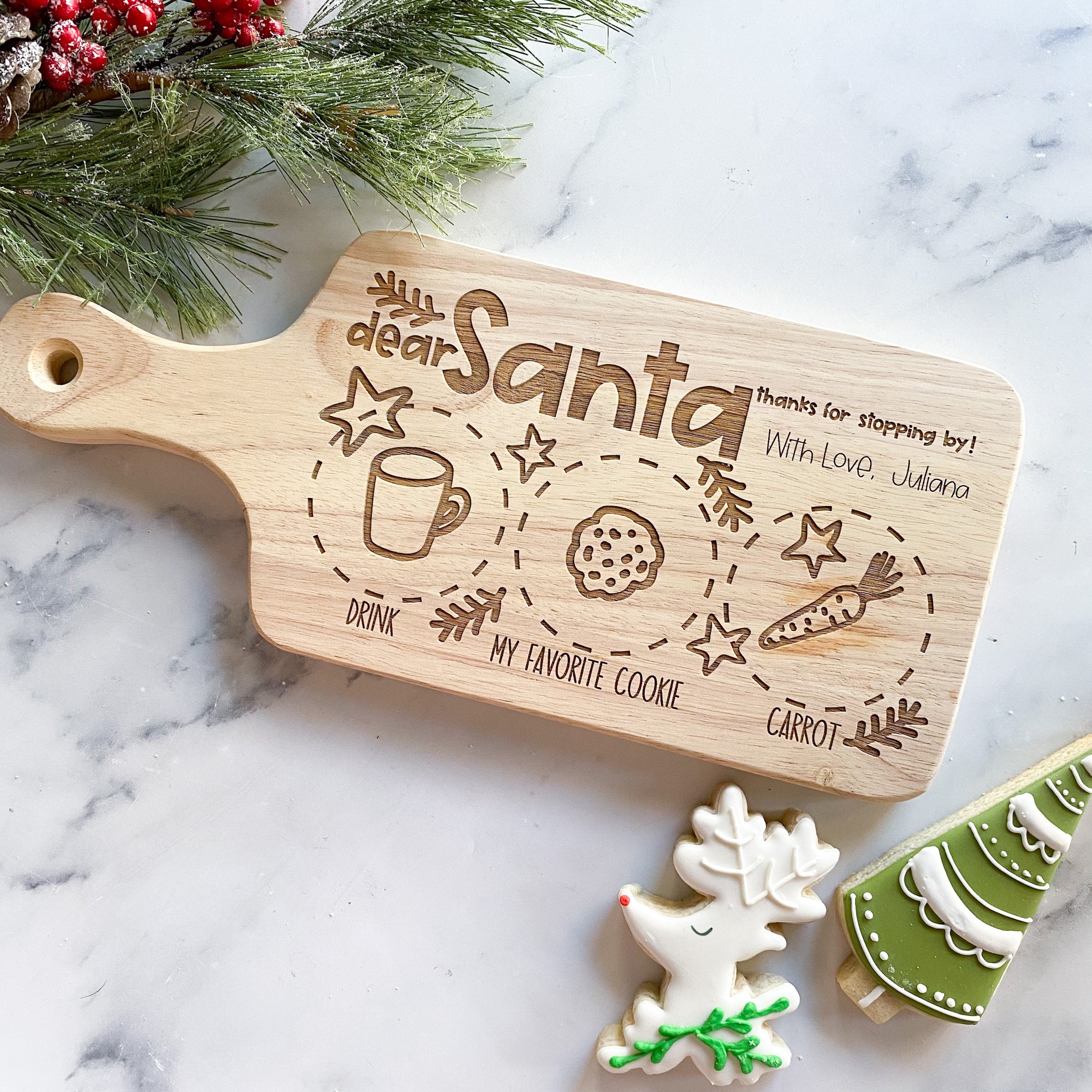 Santa Tray, Christmas Eve Tray — Wooden Hearts Boutique LLC